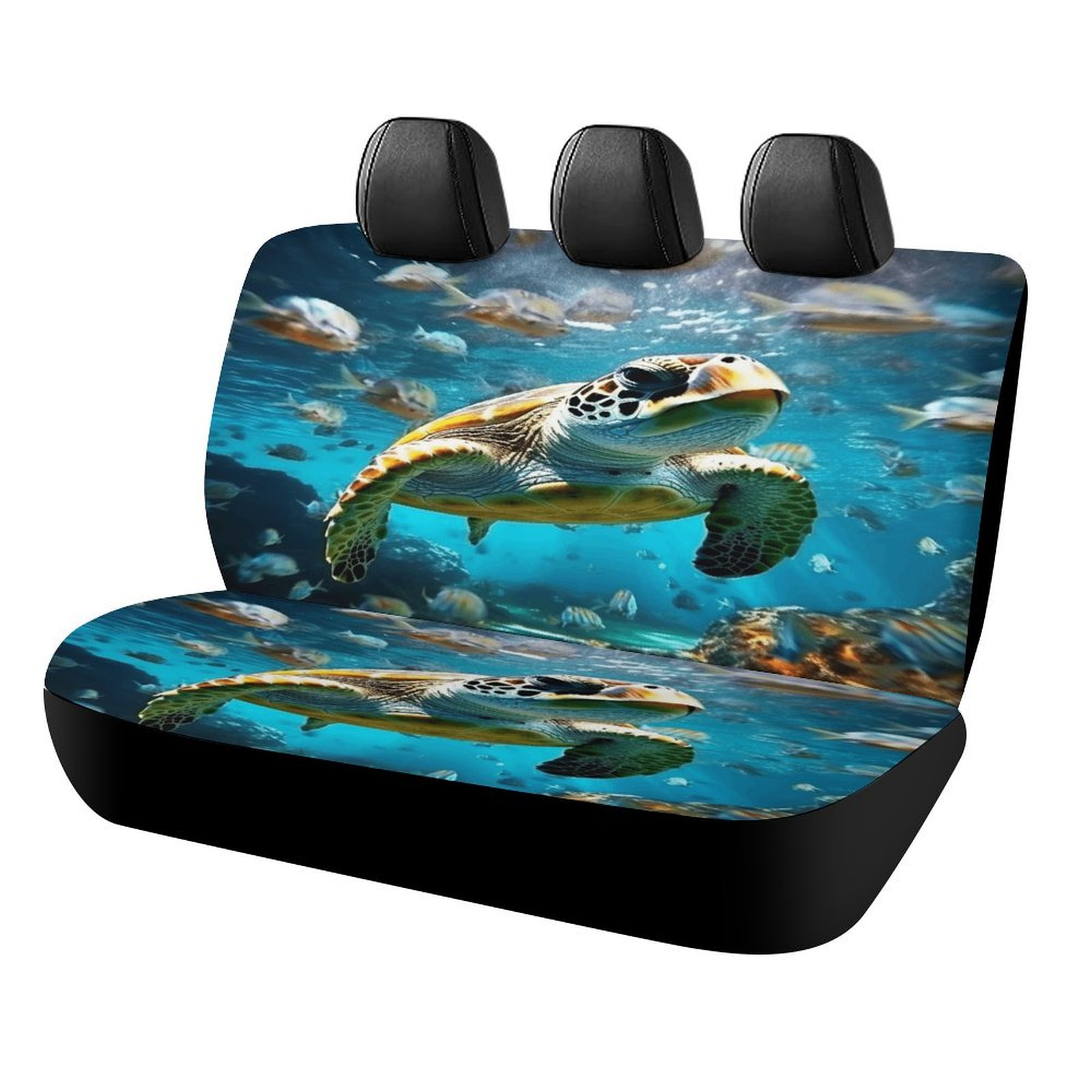 Nautical Green Sea Turtles Rear Seat Covers, Car Backseat Protector ...