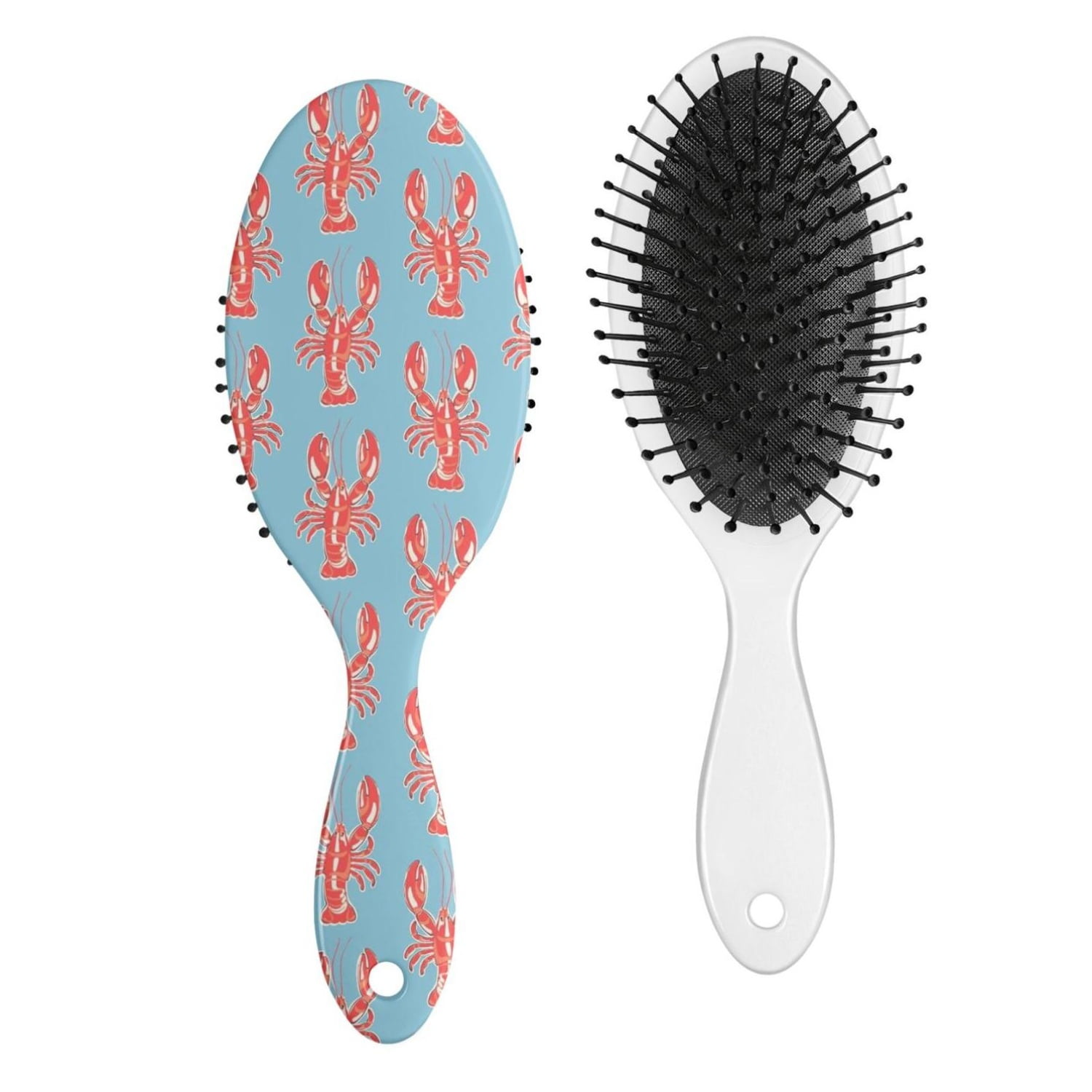 Nautical Hair Brush Featuring Lobster, Starfish, and Seafood Patterns ...