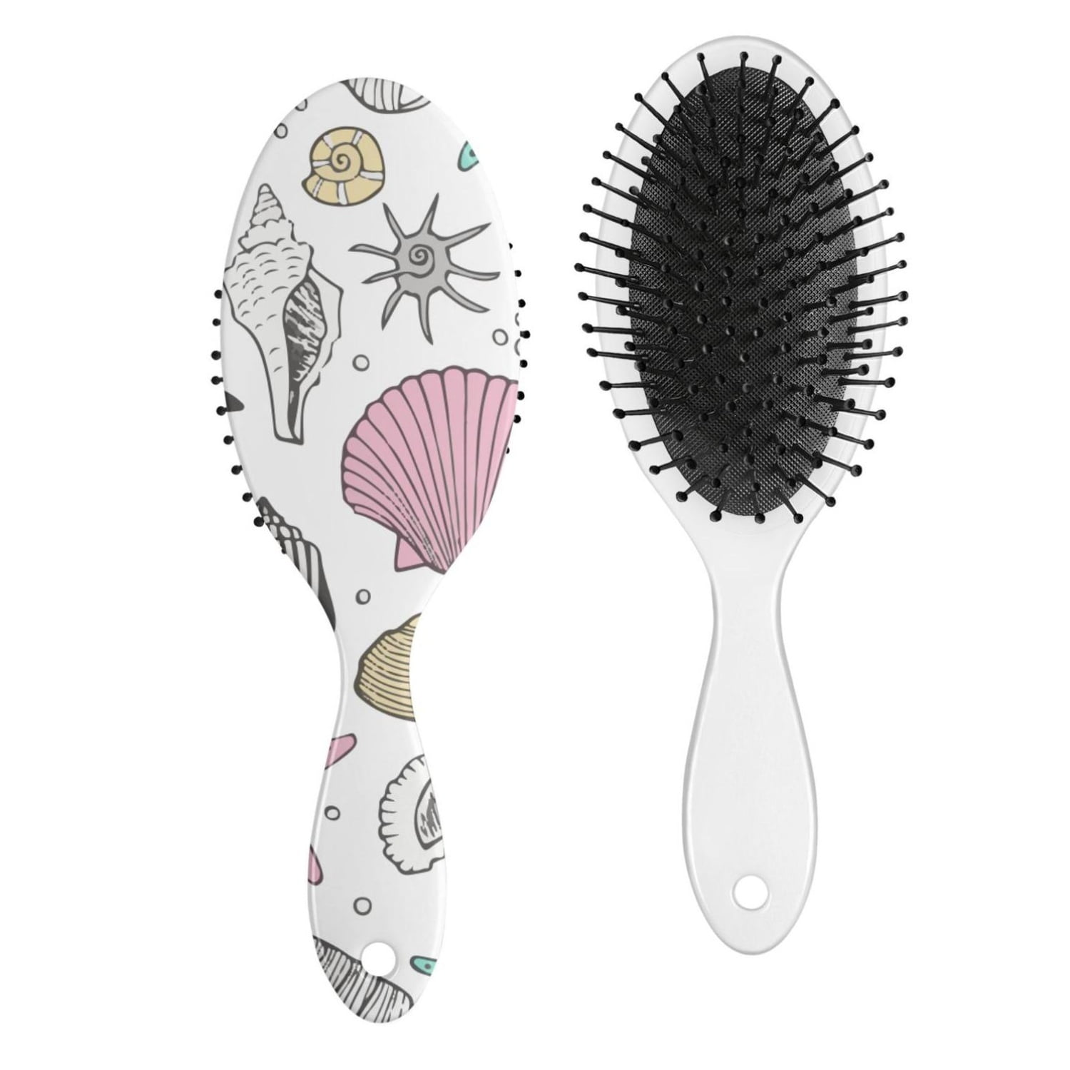 Nautical Hair Brush with Cute Seashell and Coral Design, Tropical ...