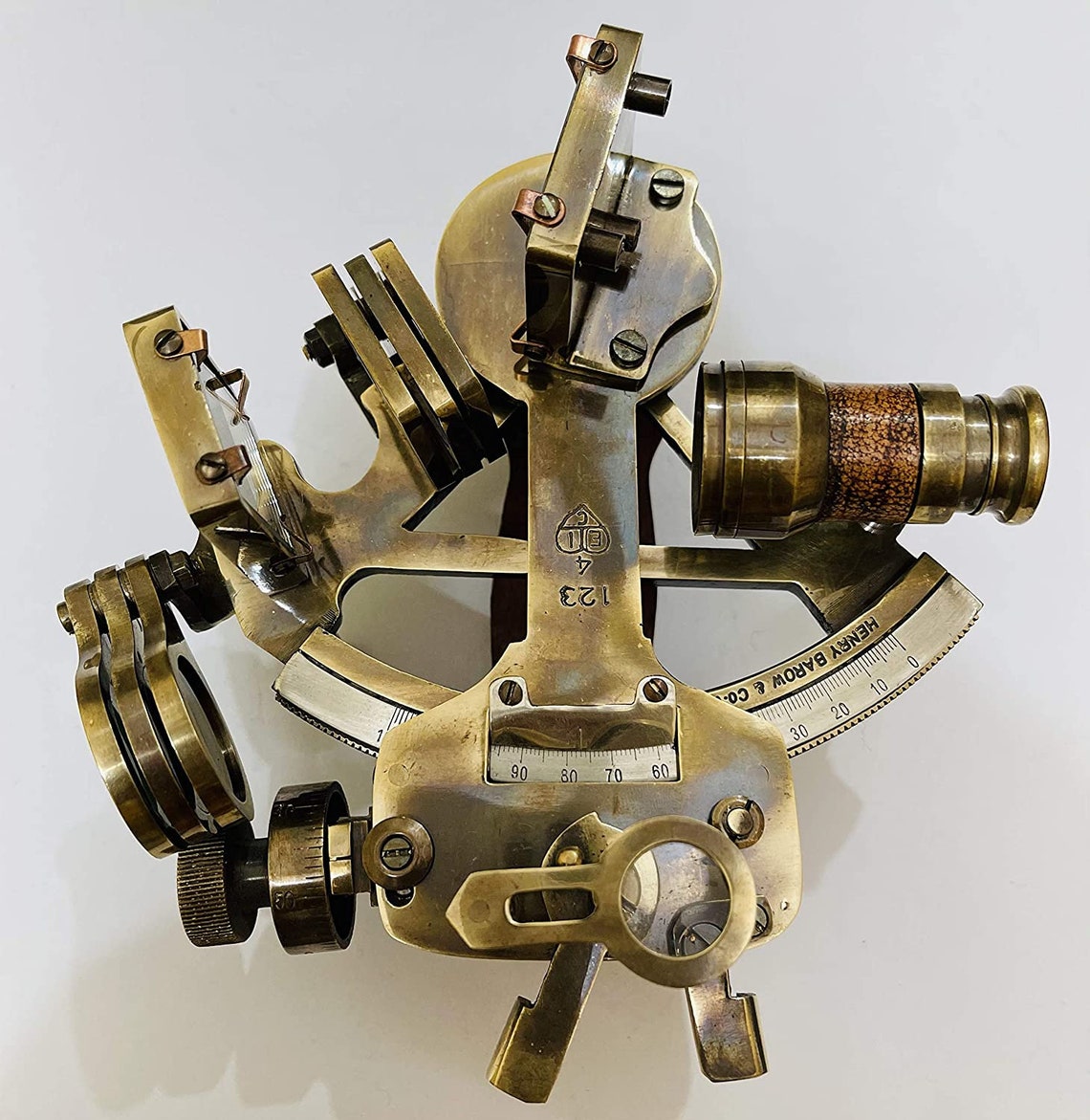 Nautical Hand-Made 6" Antique Brass Working Navigational Sextant Marine ...