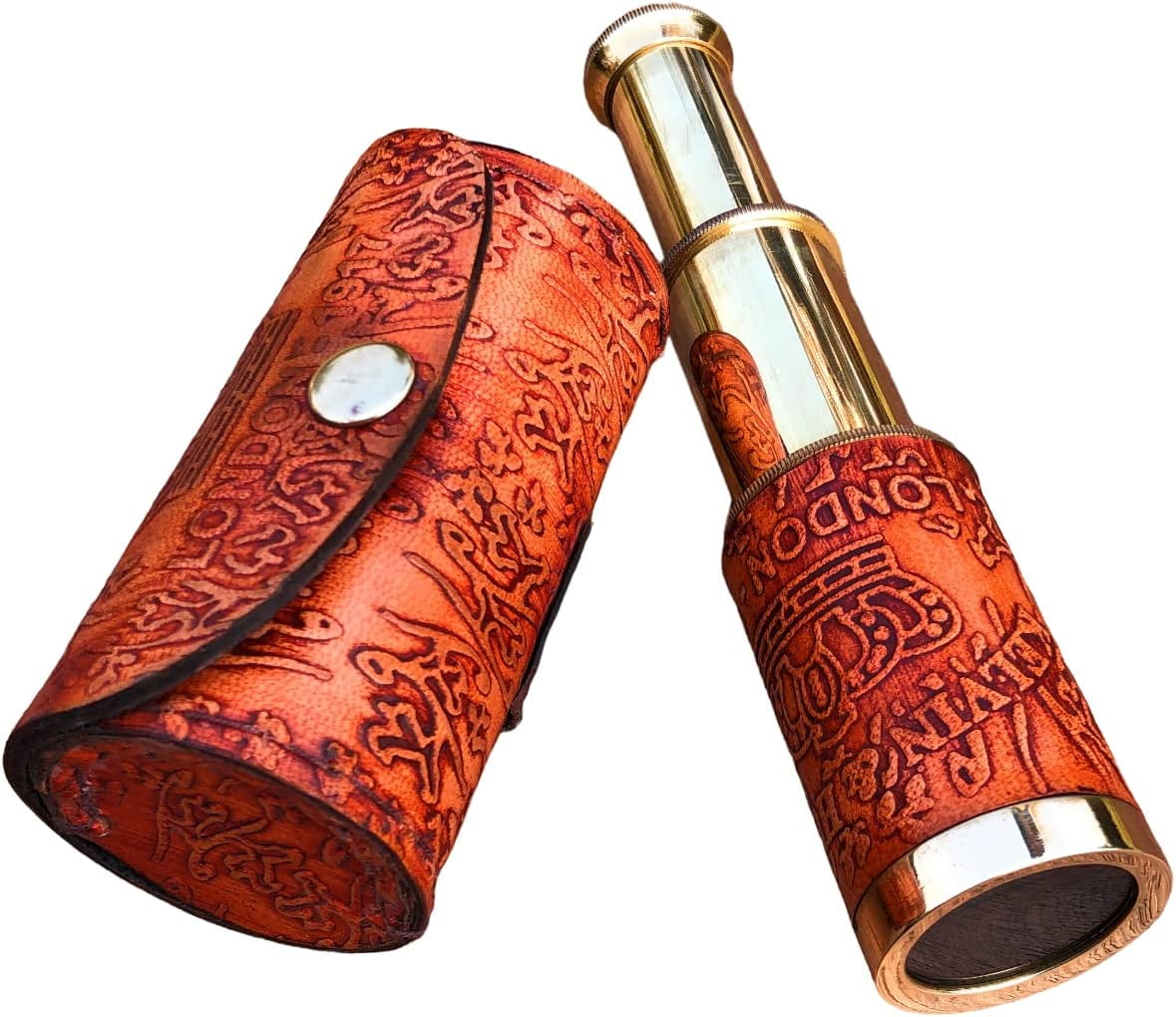 Nautical Handheld Pirate Brass Telescope with Box/Case Sailor Home ...