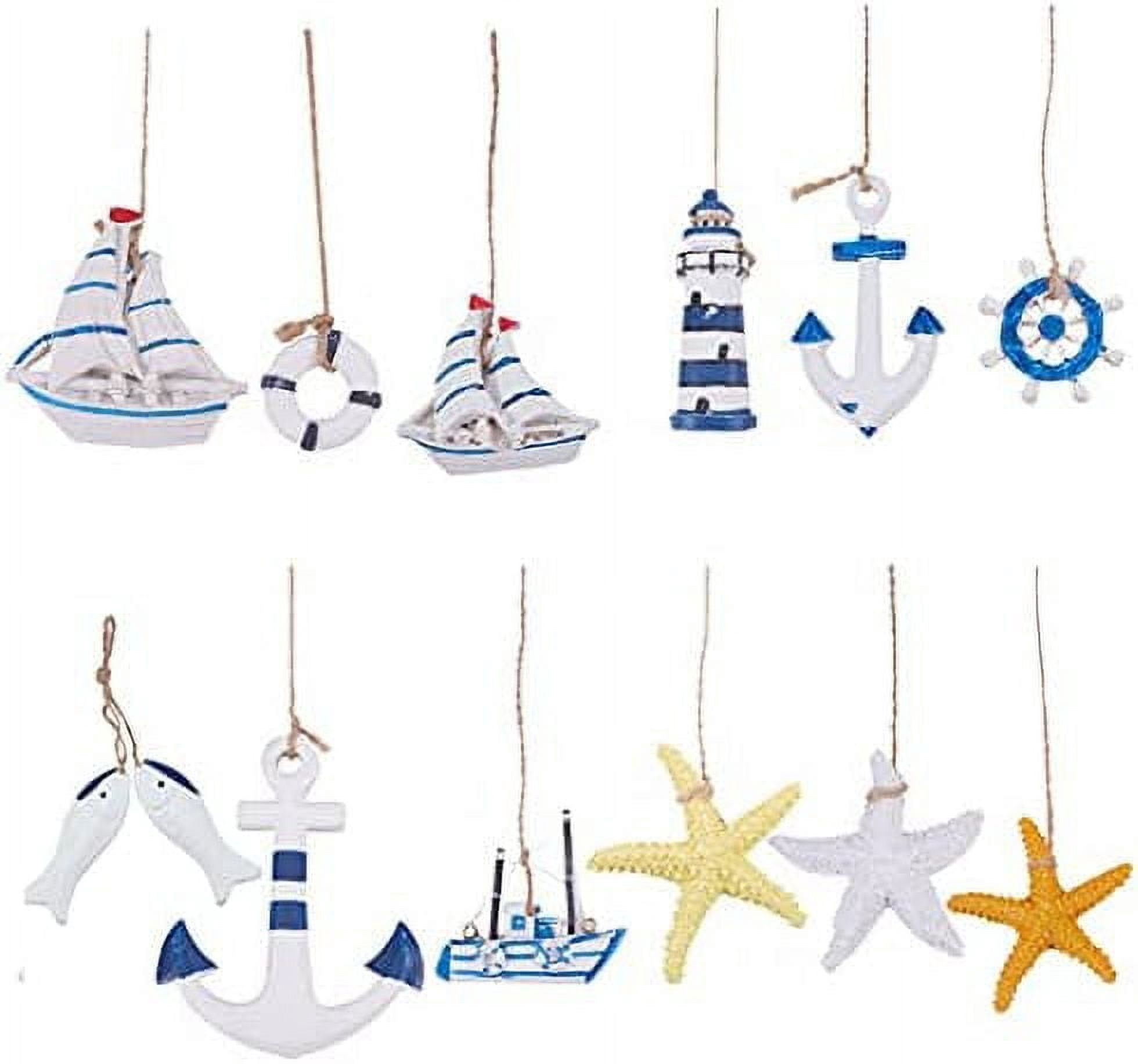 Nautical Hanging Decoration 12pcs Beach Wall Ornament Ocean Starfish ...