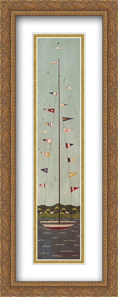 Nautical II 2x Matted 11x32 Large Gold Ornate Framed Art Print by ...