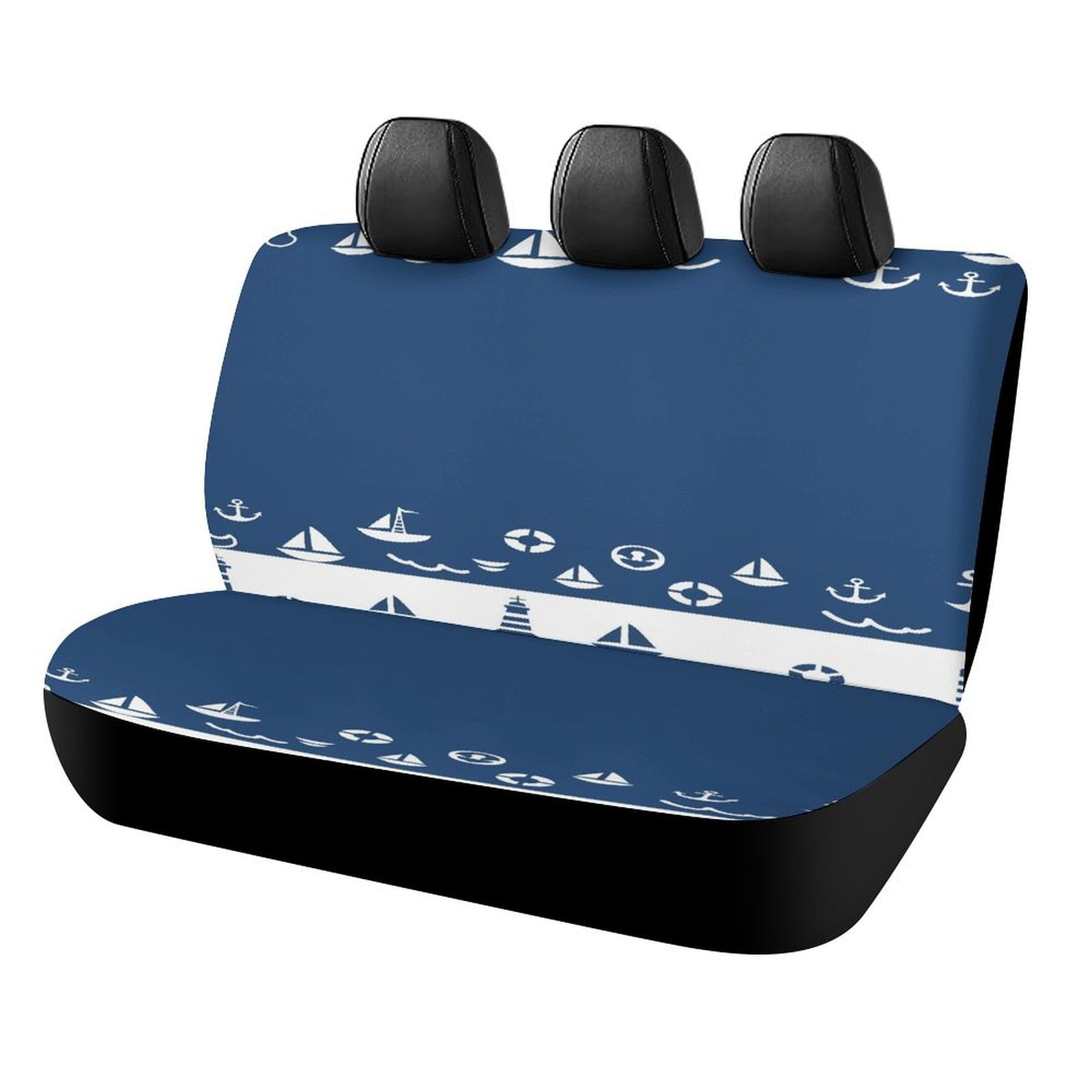 Nautical Icons Border-1 Rear Seat Covers, Car Backseat Protector, Universal Back Seat Vehicle ...