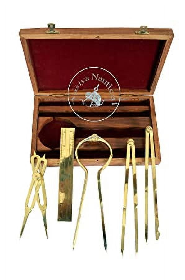 Nautical India Proportional Divider Set of 5, Full Brass dividers with ...