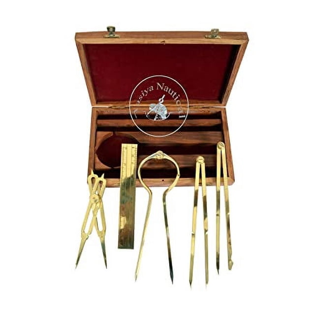 Nautical India Proportional Divider Set of 5, Full Brass dividers with ...