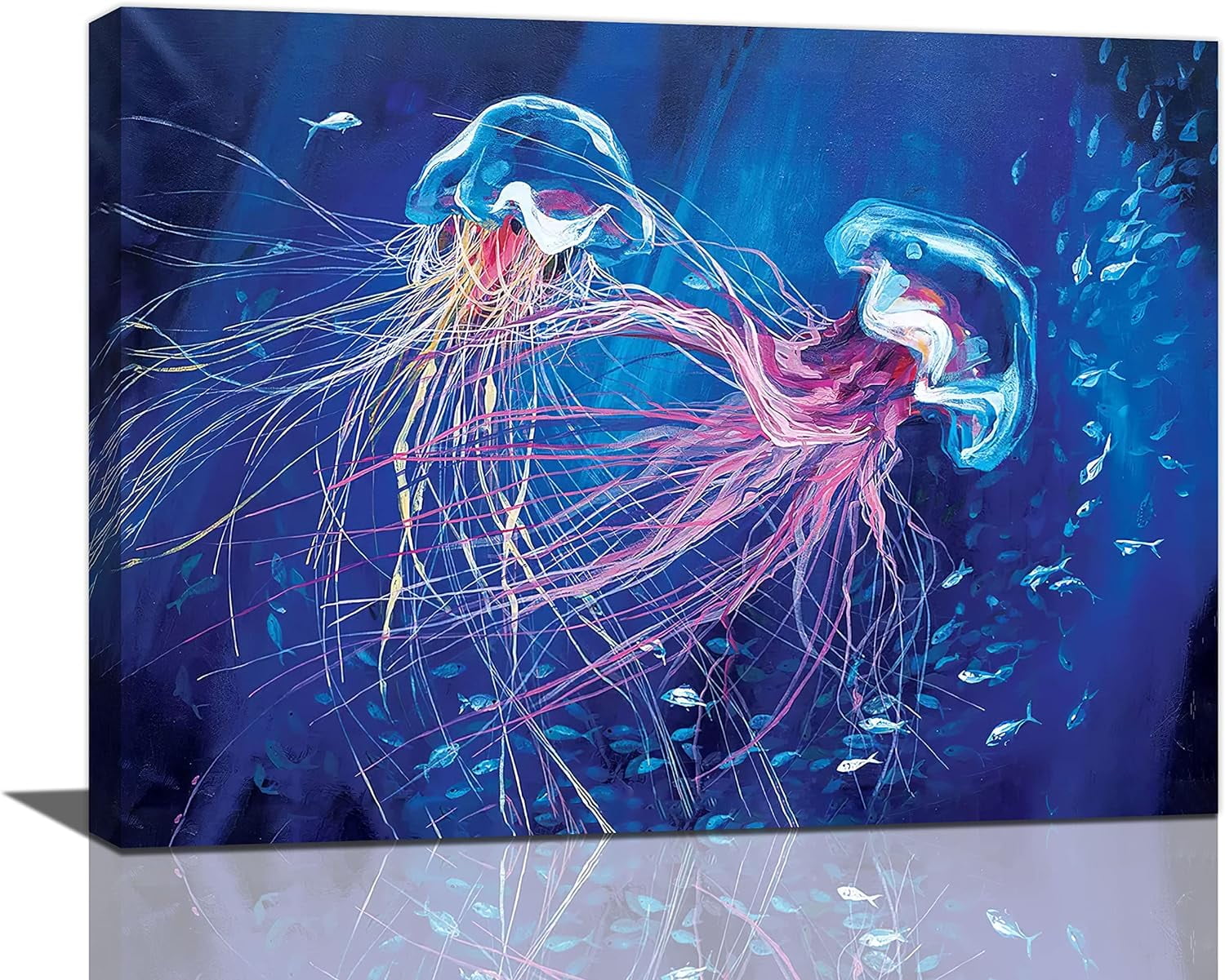 Nautical Jellyfish Bathroom Wall Art Fish Sea Life Pictures Wall Decor ...