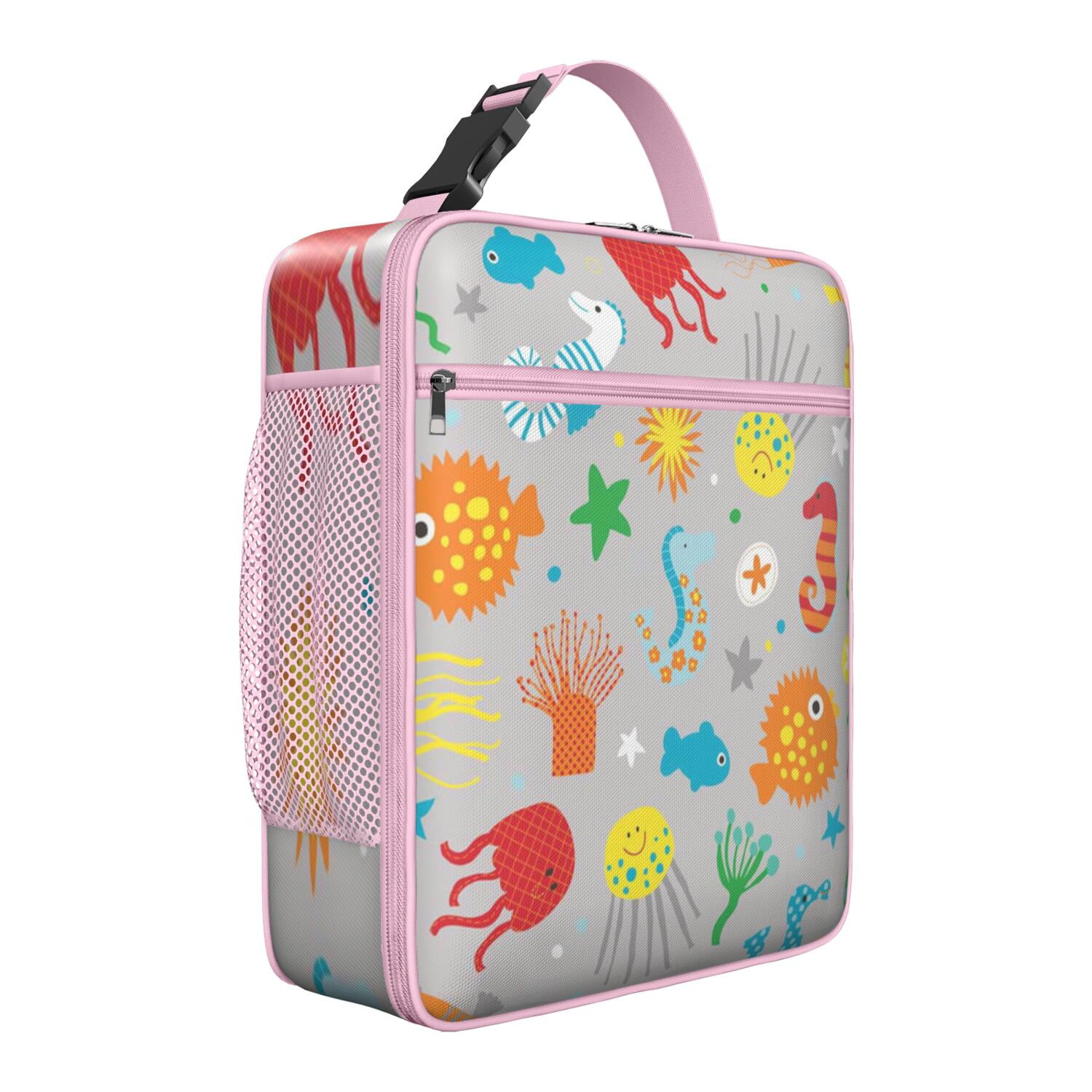 Nautical Jellyfish and Sea Creatures Lunch Bag, Waterproof Insulated ...