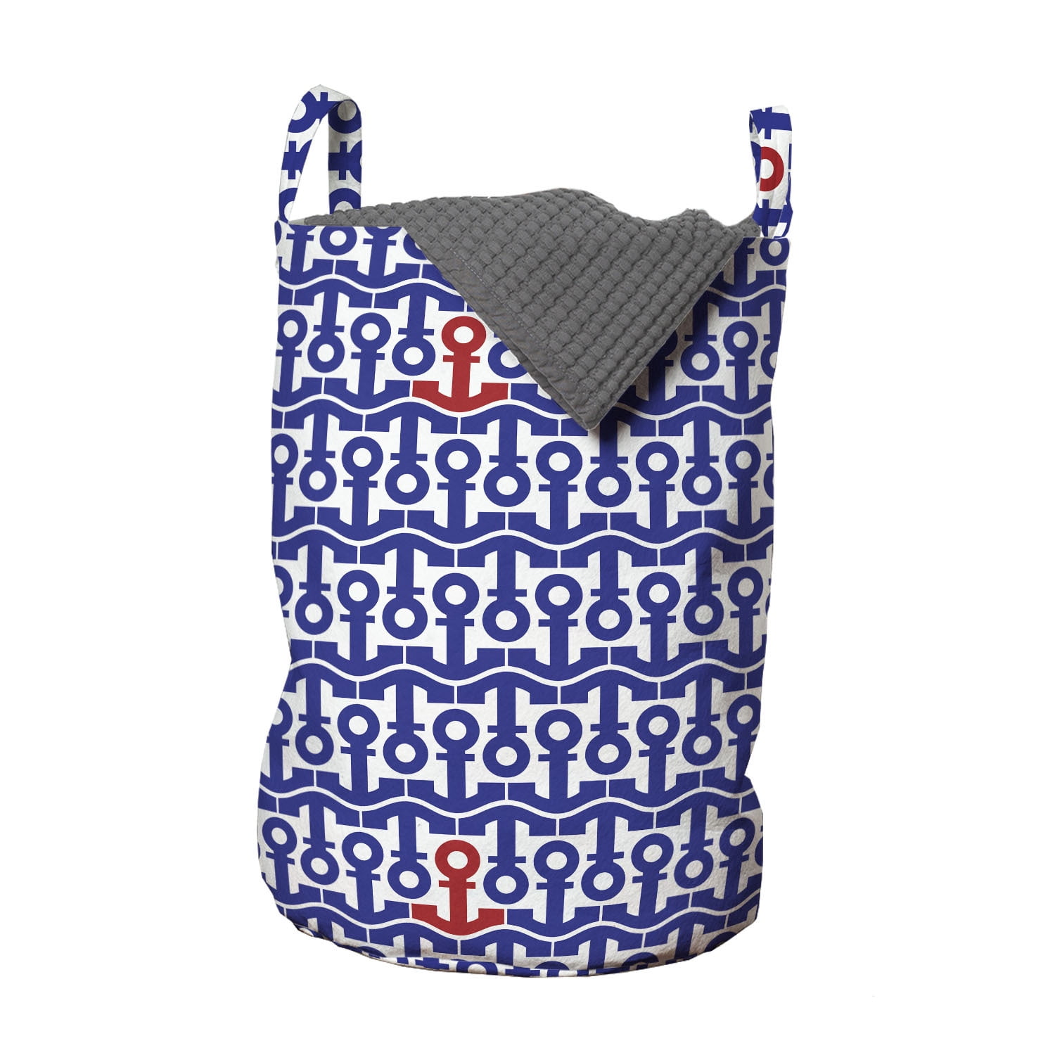 Nautical Laundry Bag, Marine Anchors Motif Ship Journey Sea Ocean ...