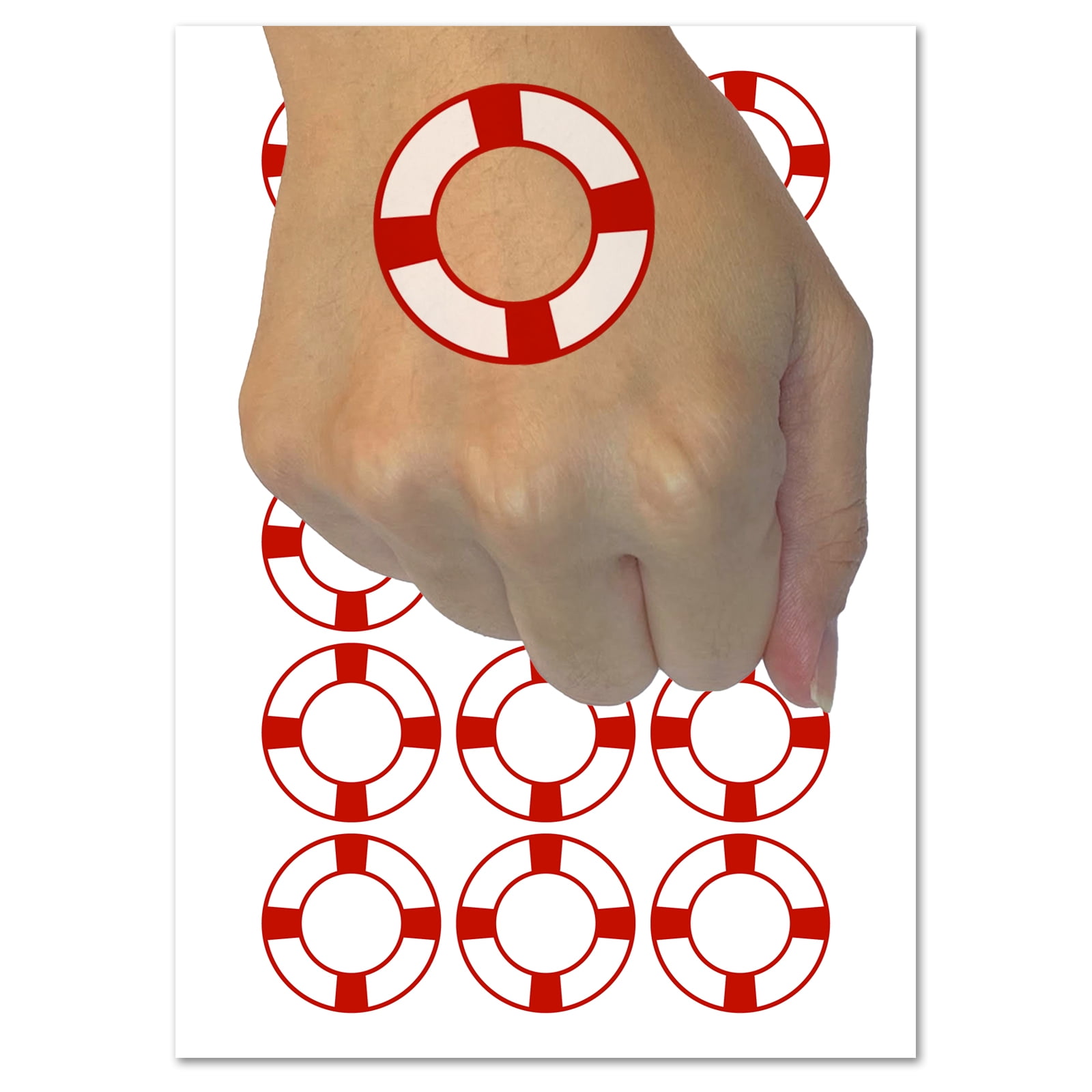 Nautical Lifesaver Water Resistant Temporary Tattoo Set Fake Body Art ...