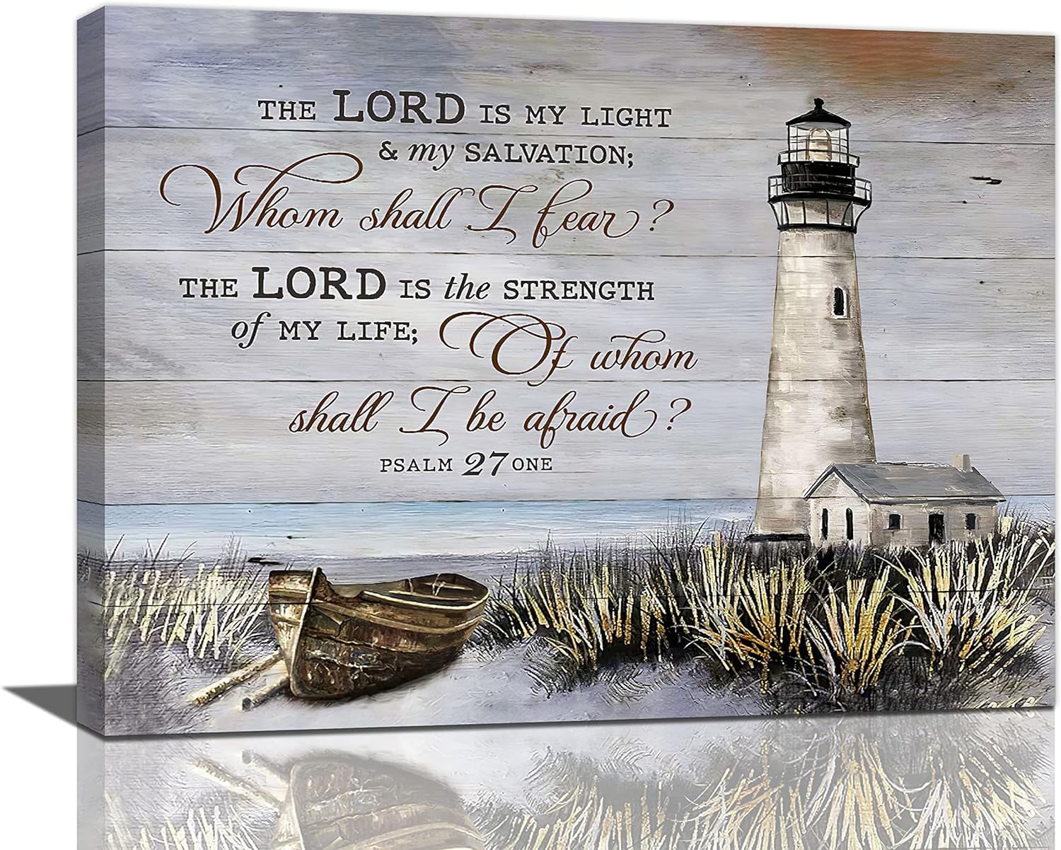 Nautical Lighthouse Bathroom Wall Art Coastal Bible Verse Scriptures ...