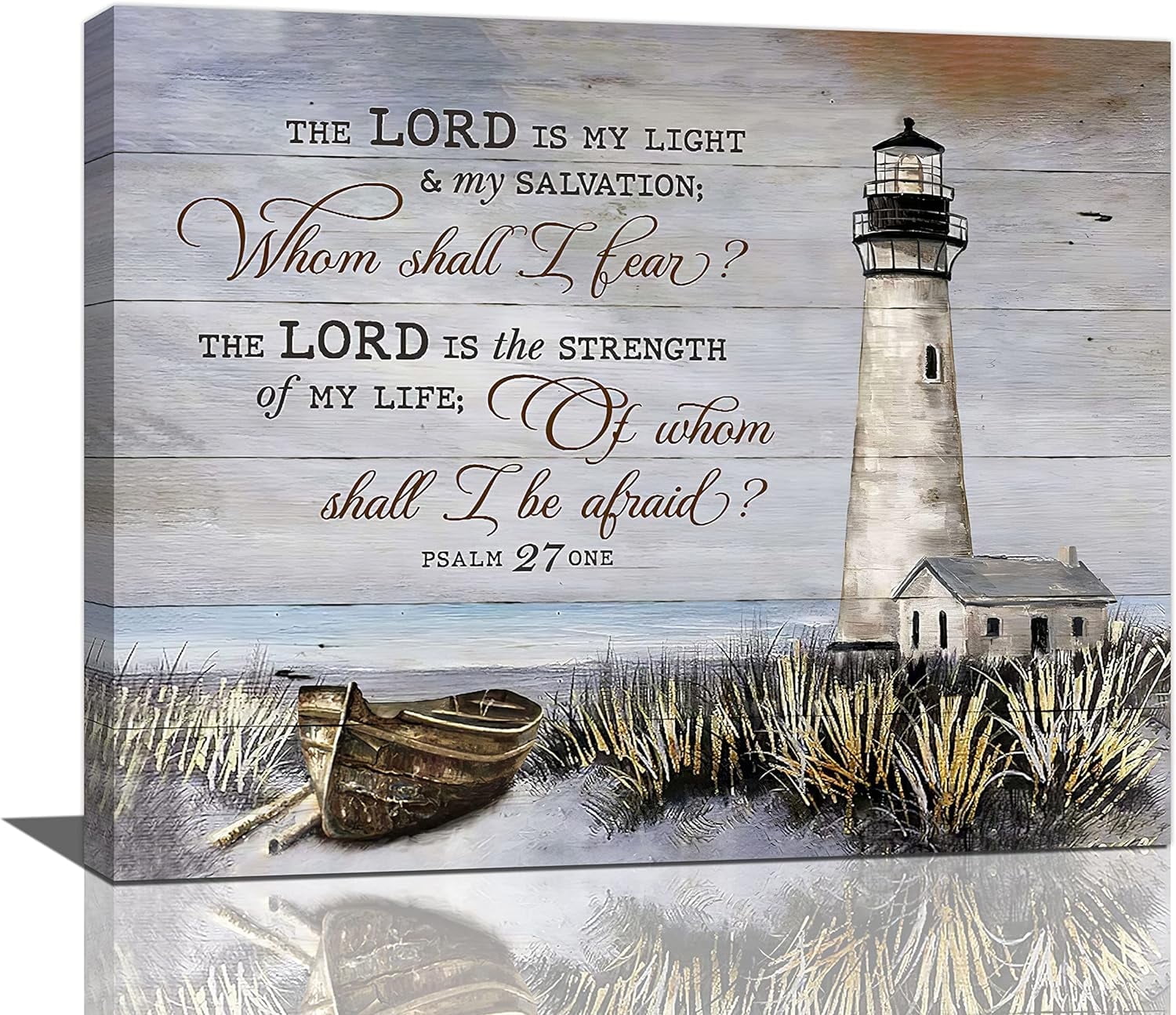 Nautical Lighthouse Bathroom Wall Art Coastal Bible Verse Scriptures ...