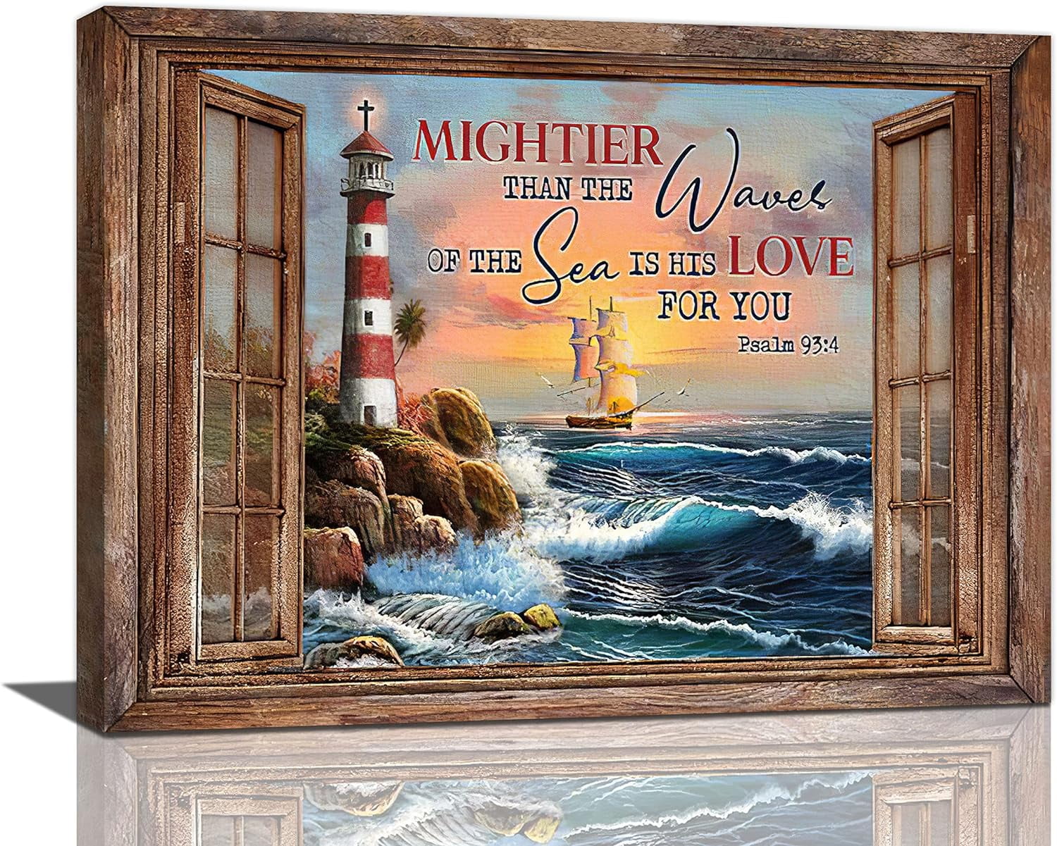 Nautical Lighthouse Wall Art Coastal Ocean Lighthouse Pictures Wall ...