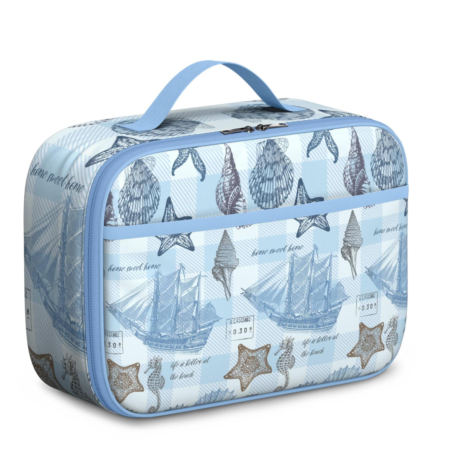 Nautical Lunch Bag – Anchor Boat Sea Seaside Coastal Marine Waves Ocean ...