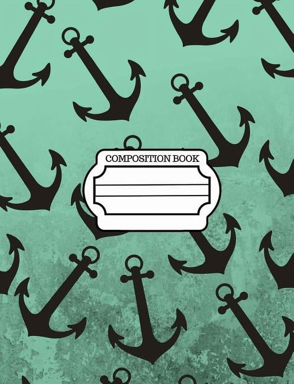 Nautical, Marine Anchor Pattern Design, Composition Notebook, College ...