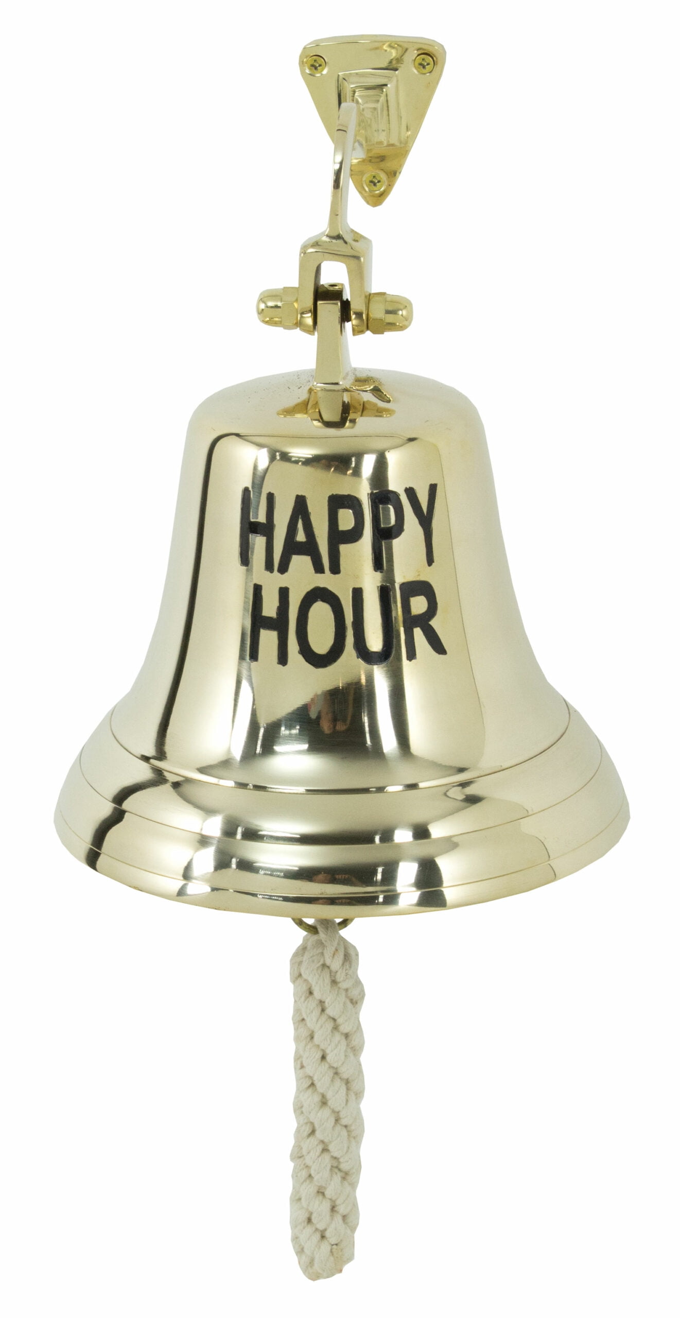 Nautical Marine Antiqued Brass Happy Hour Bell Wall Decor Dinner Bells ...