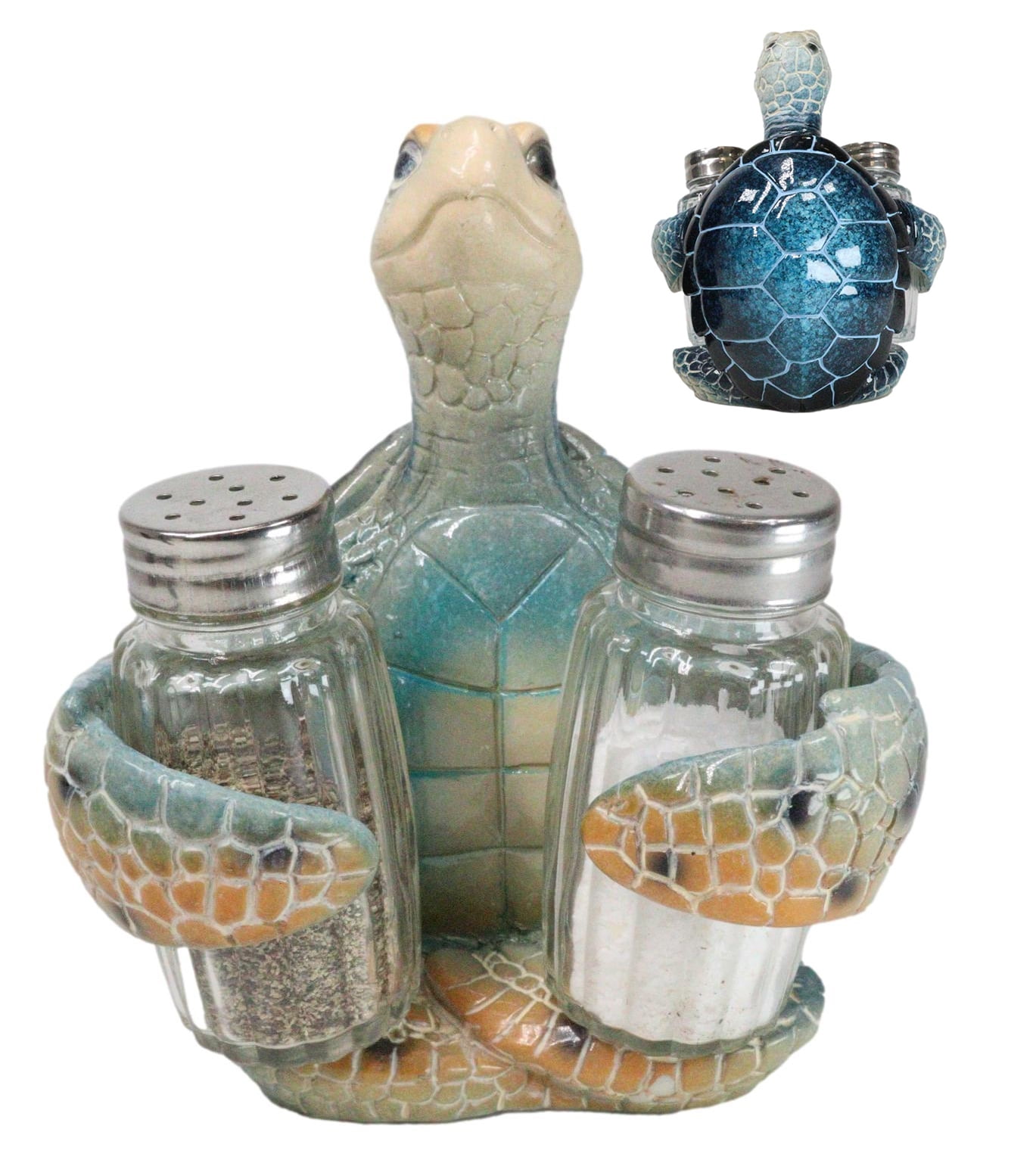 Nautical Marine Blue Giant Sea Turtle Hugging Salt And Pepper Shakers ...