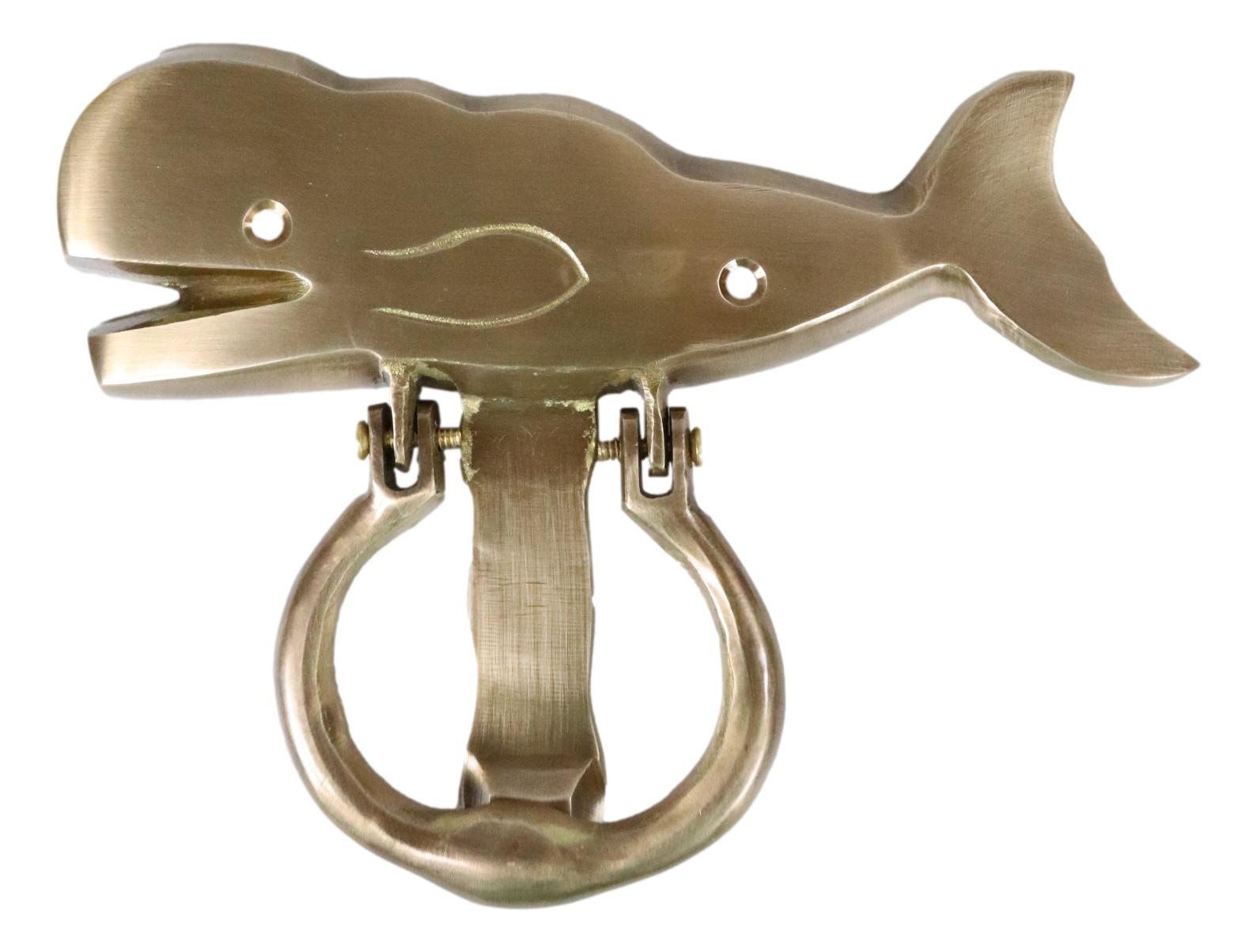 Nautical Marine Brass Metal Golden Sperm Whale Fish Door Knocker ...