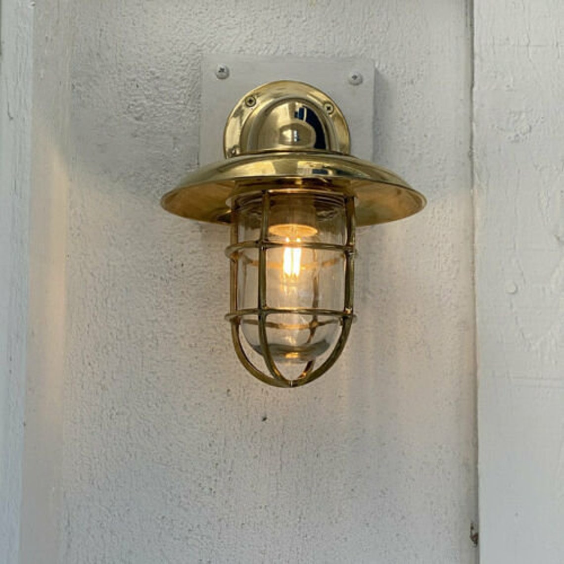 Nautical Vintage Style Passage Way Wall Mounted 90 Brass New Light With ...