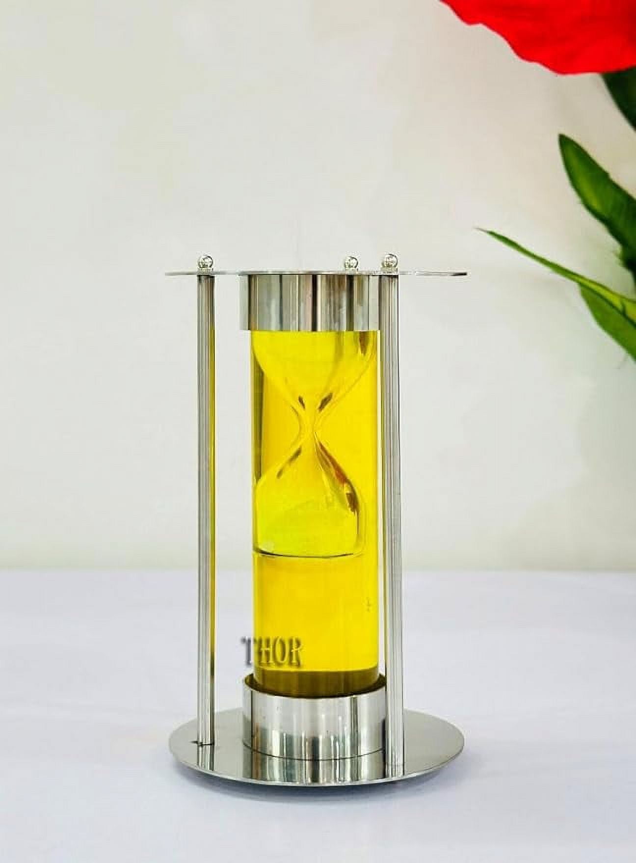 Nautical Marine Hourglass Yellow Liquid Sand Timer Office Desk ...