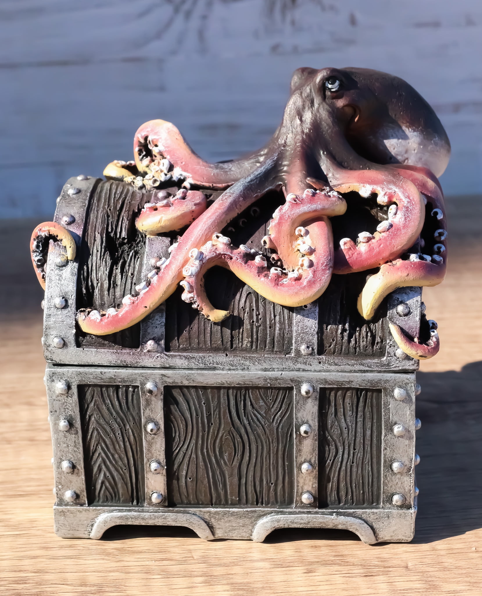 Nautical Marine Ocean Octopus Kraken Guarding Treasure Chest Decorative ...