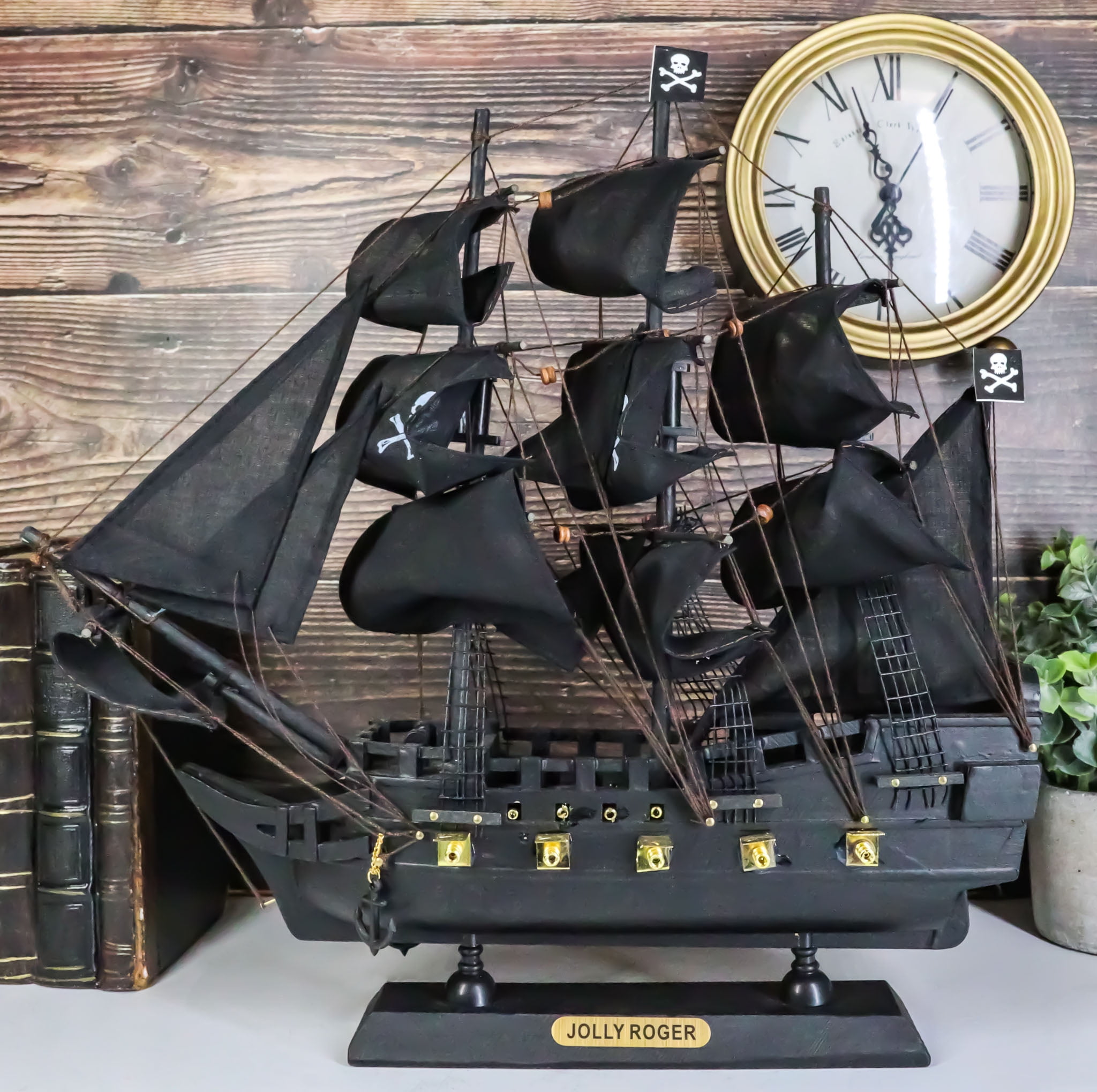 Nautical Marine Pirate Black Jolly Roger Cross Bones Skull Model Sail ...