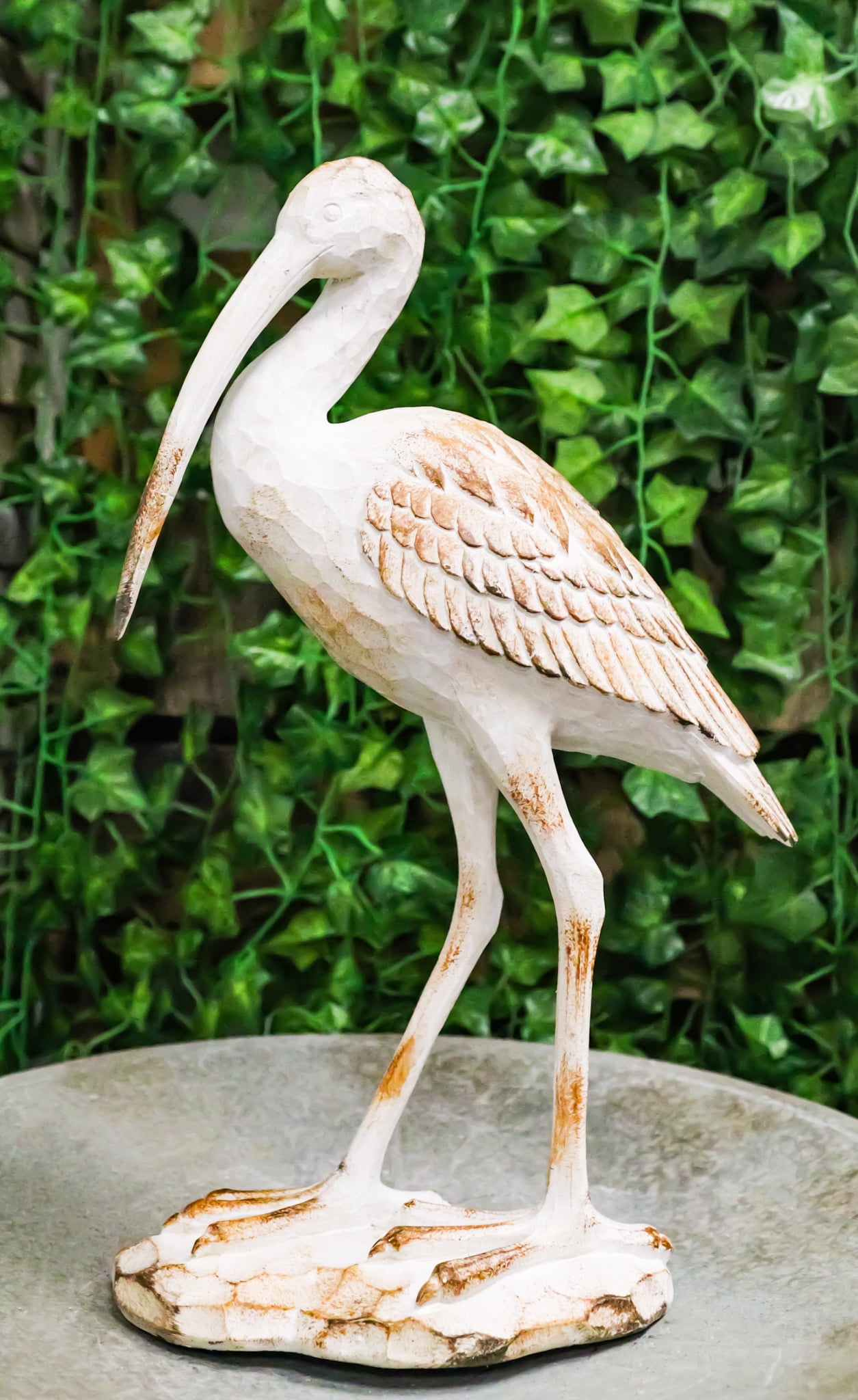 Nautical Marine Scarlet Ibis Distressed Faux Wood Finish Sculpture ...