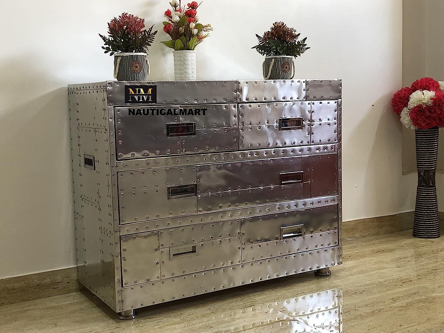 Nautical-Mart Aviator Spitfire 4 Drawer Chest Aluminum Mid Century ...