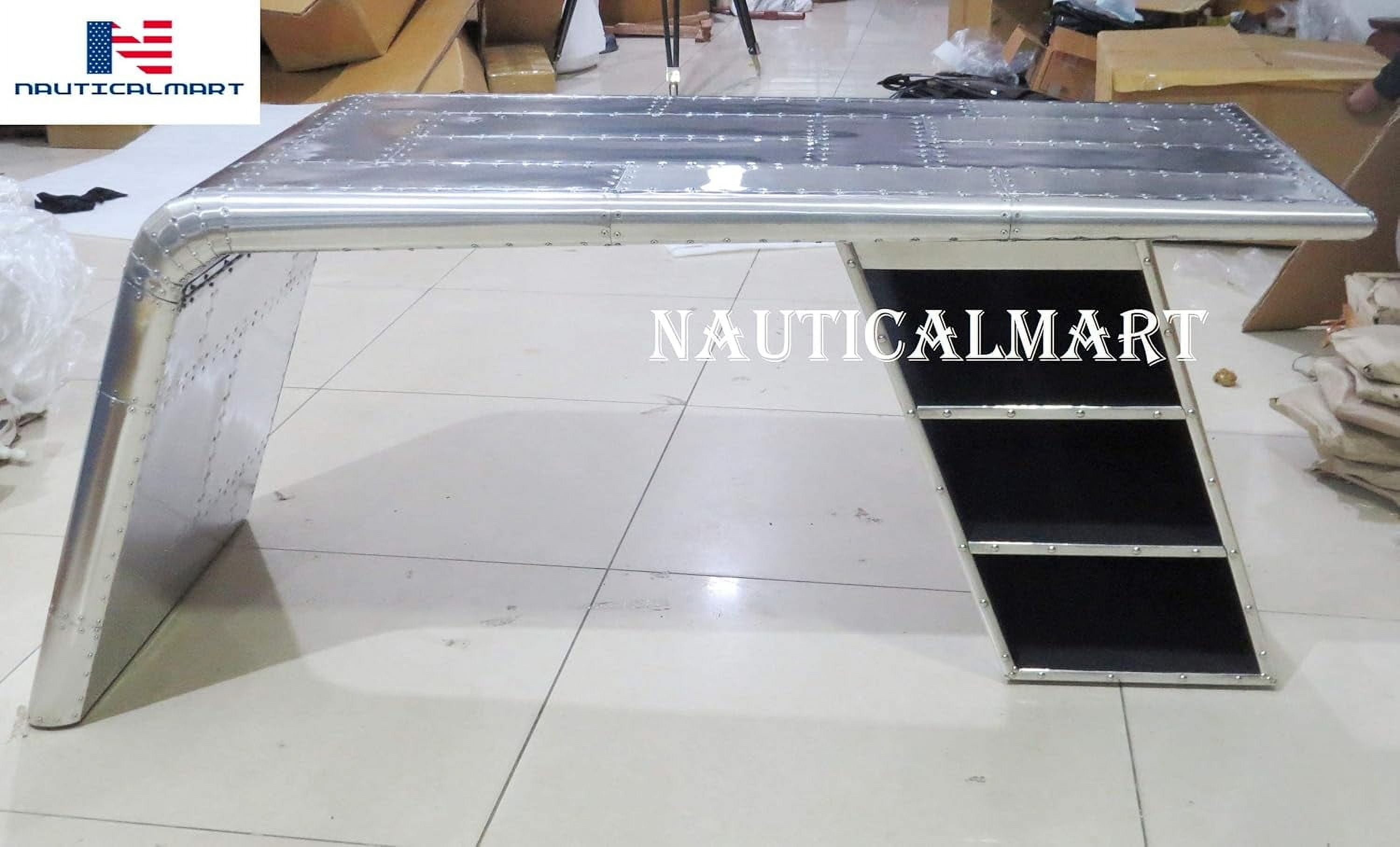 Nautical-Mart Aviator Wing Desk Aluminium Table Aviator Home Office ...
