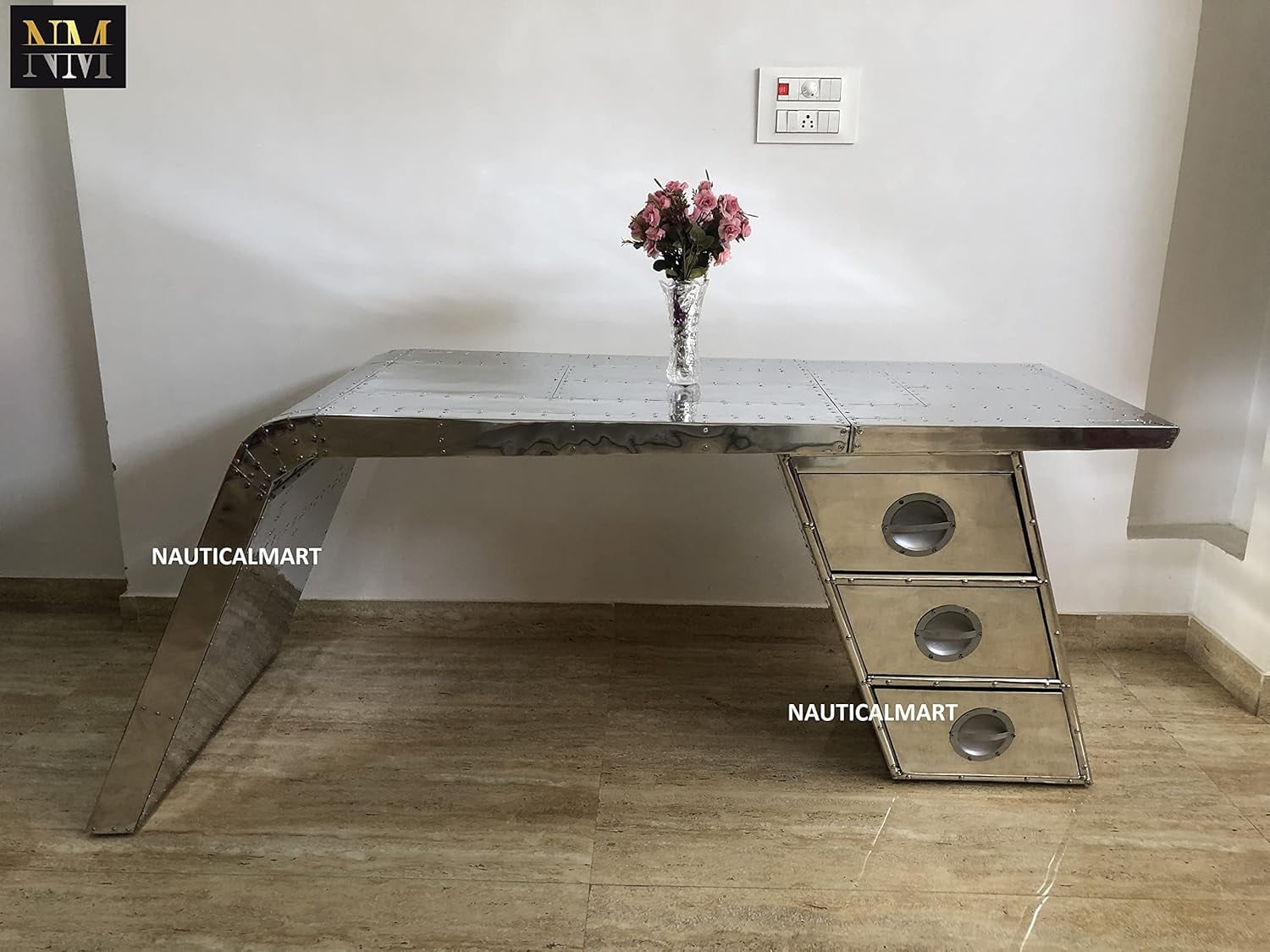 Nautical-Mart Aviator Wing Desk Aluminium Table Home Office Furniture ...