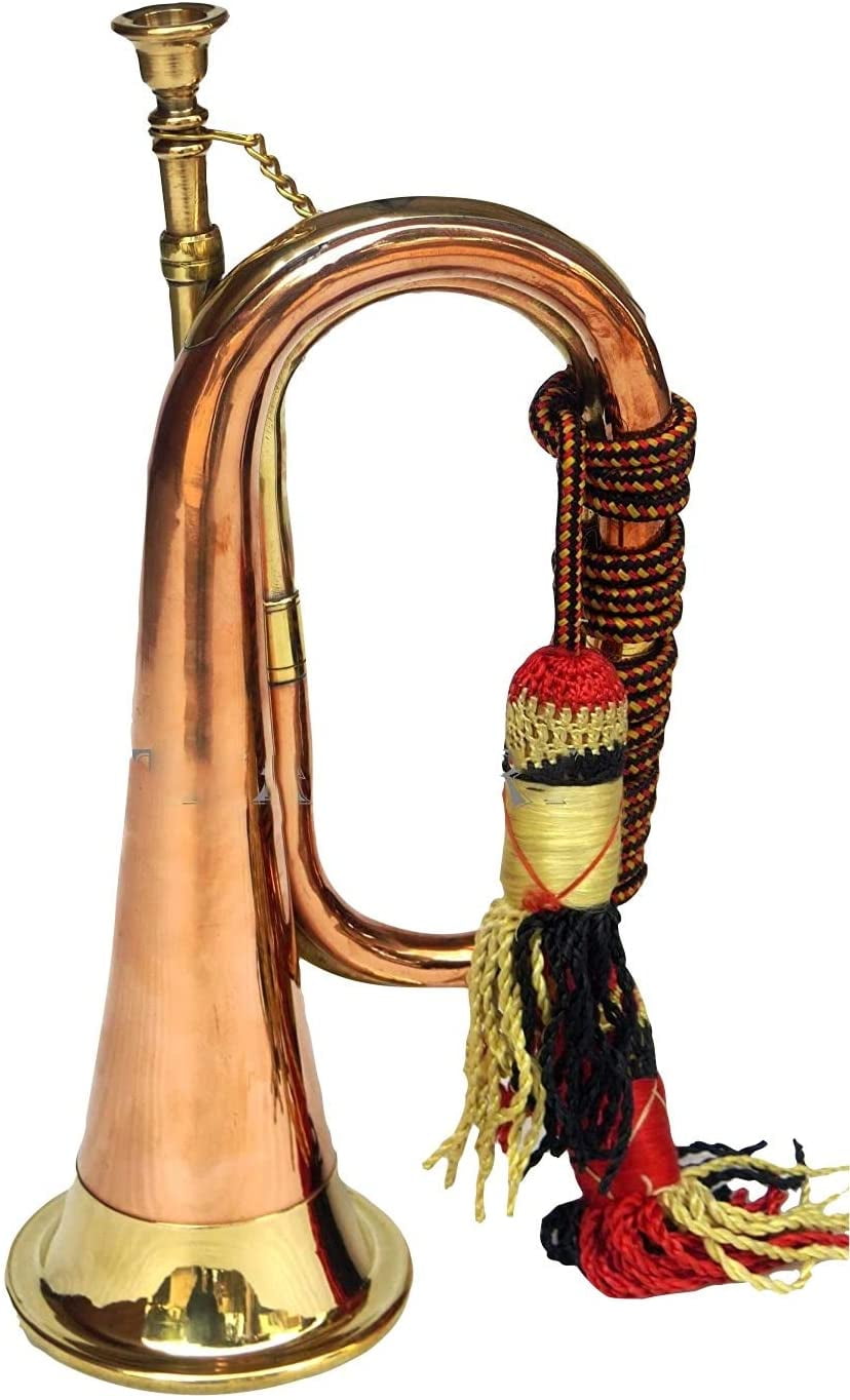 Nautical-Mart Brass And Copper Blowing Bugle Horn 10.6" Inch Signal ...