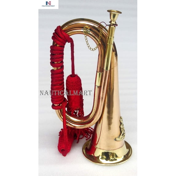 Nautical-Mart Civil Era Solid Copper Bugle With Beautiful Rope US ...