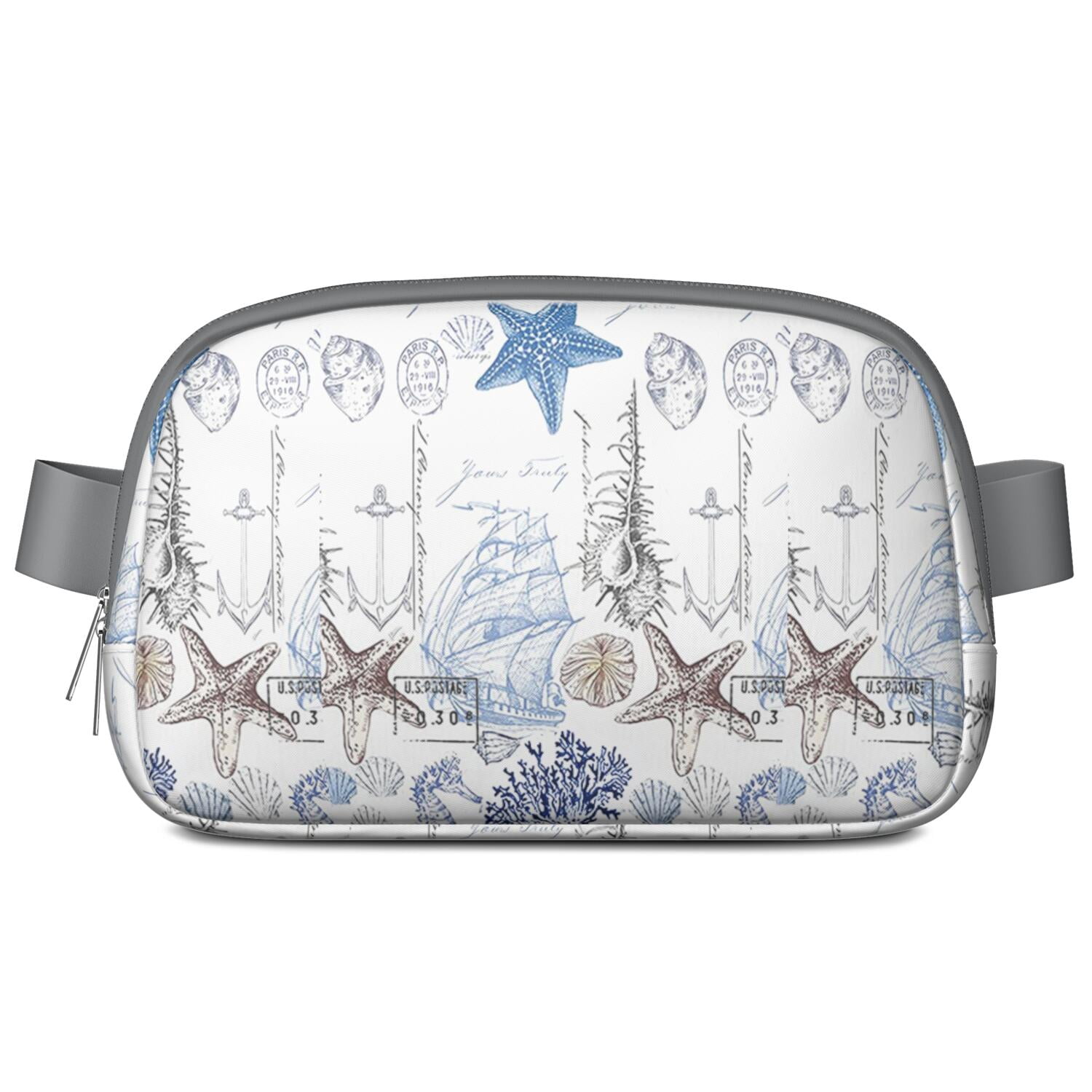 Nautical Mermaid Fanny Pack – Starfish and Ocean Pattern Waist Bag ...