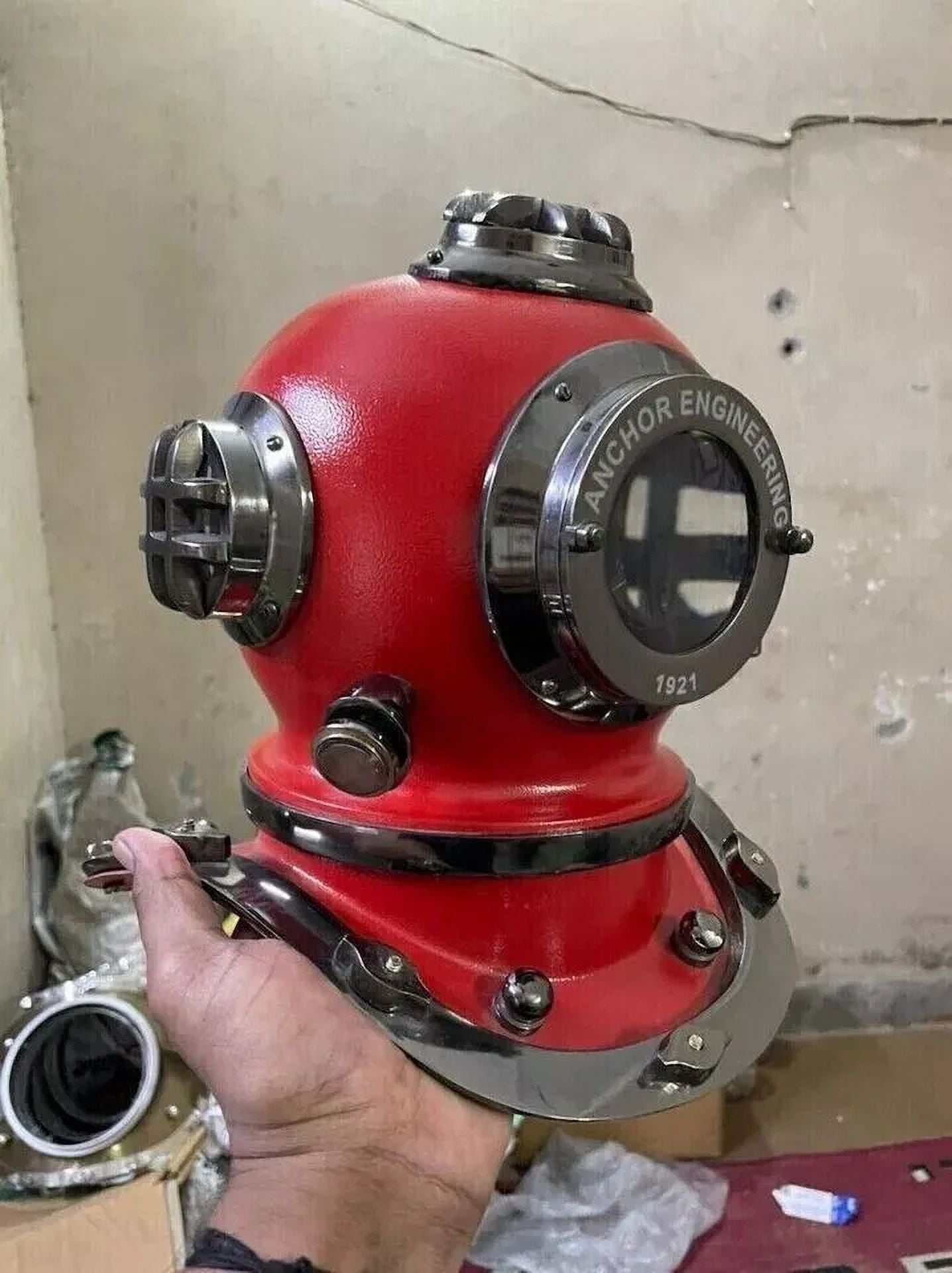 Nautical Mini Diving helmet Clock Scuba US Navy V Mark Divers Helmet ...