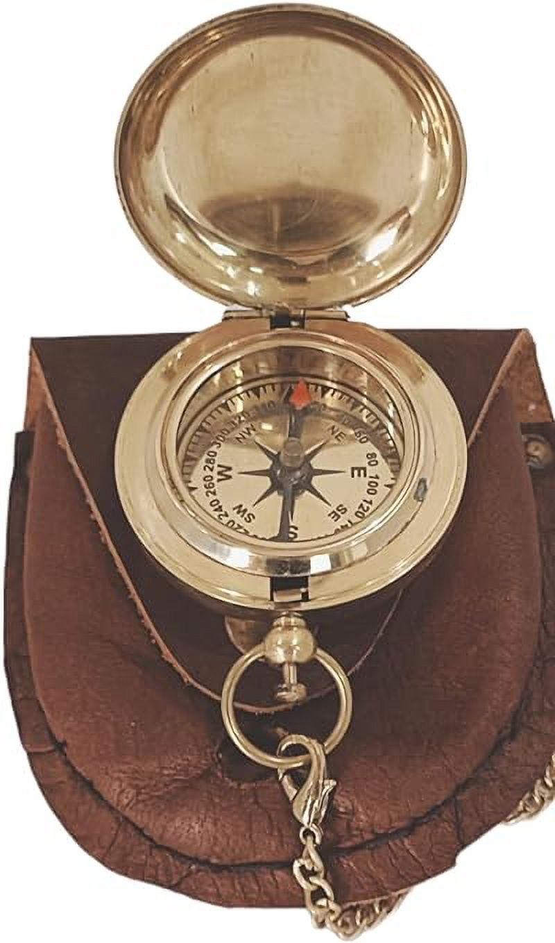 Nautical Navigation 2 Inch Compass with Leather Cover Camping Compass ...