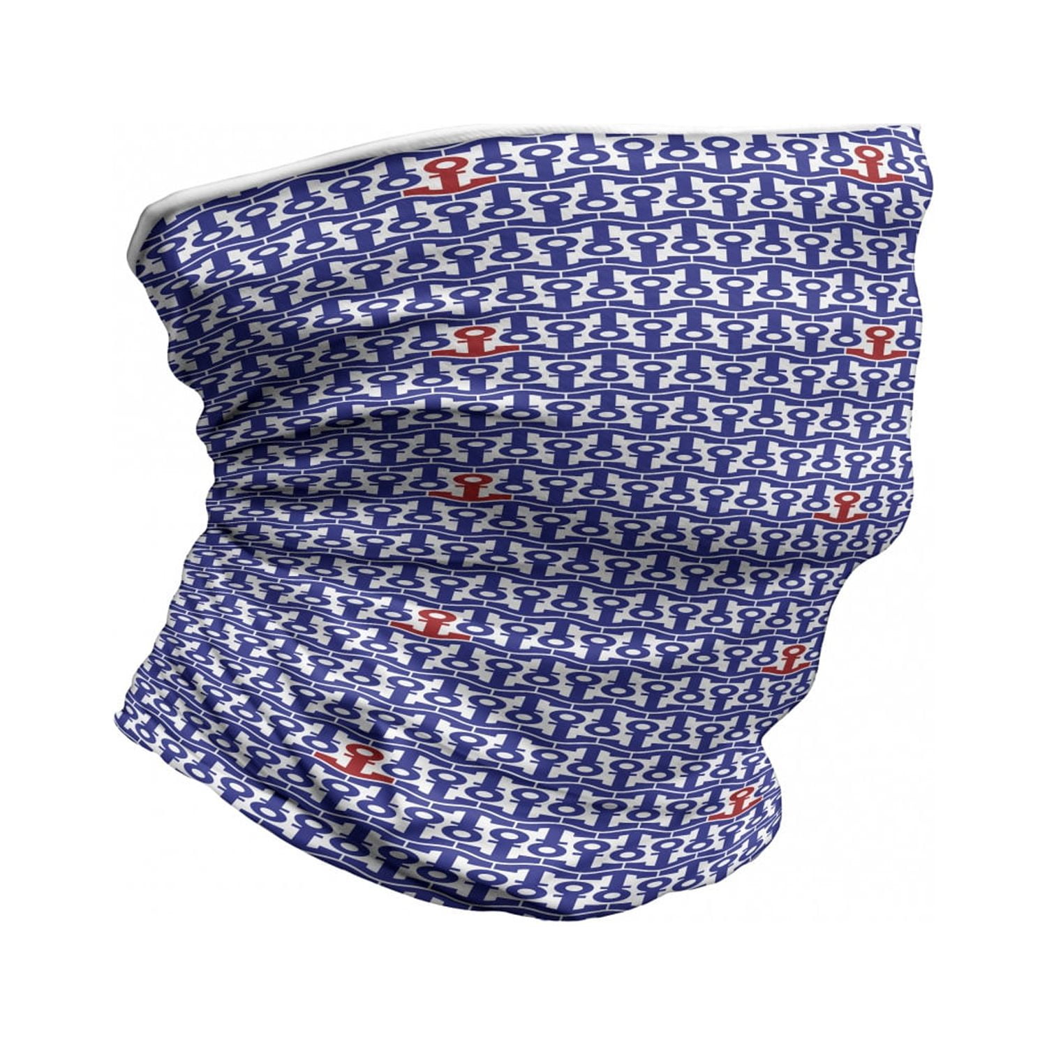 Nautical Neck Gaiter, Ship Journey Sea Ocean, Unisex, Navy Blue Red, by ...