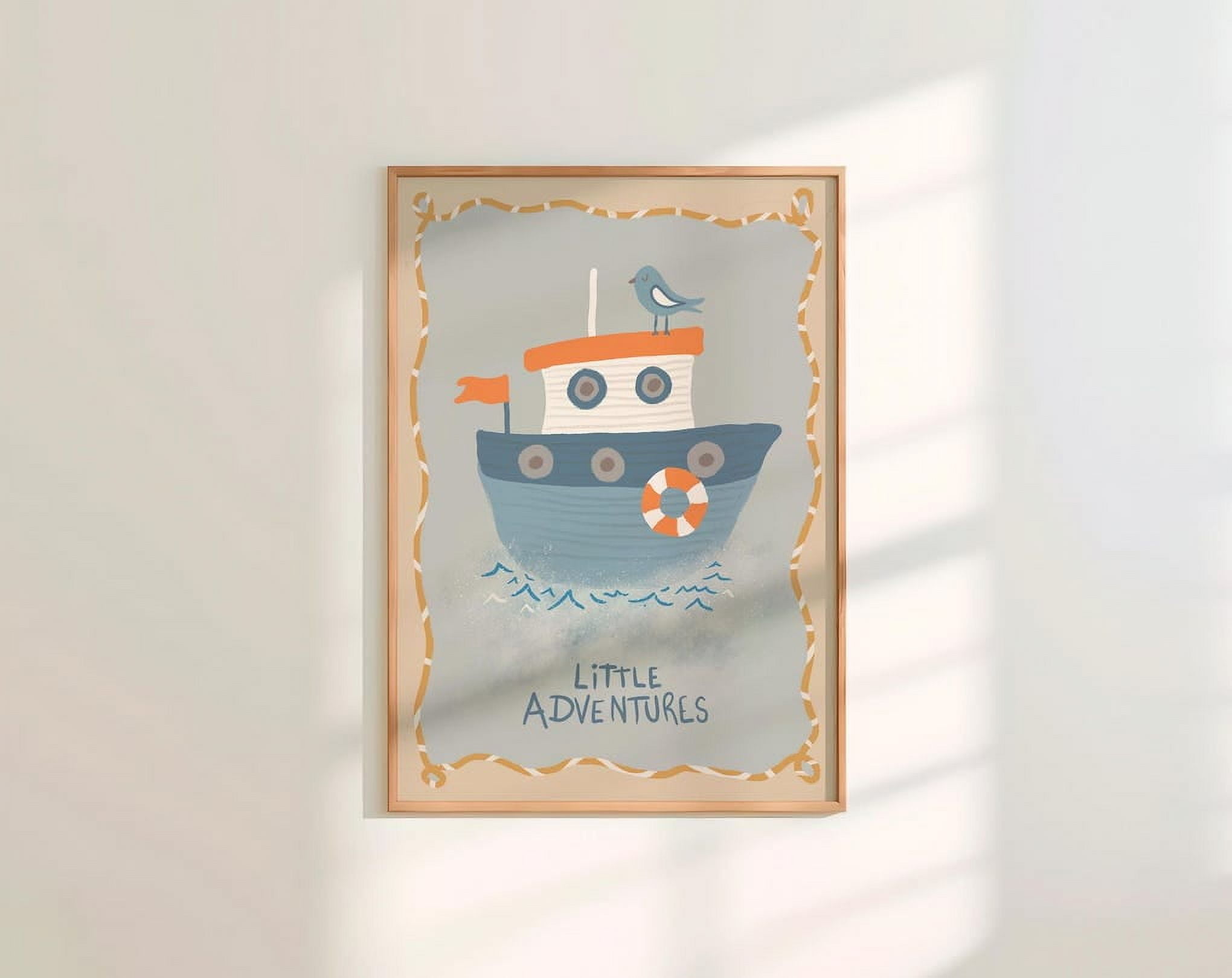 Nautical Nursery Wall Art Baby Boy Room Boat Poster Kids Room Decor ...