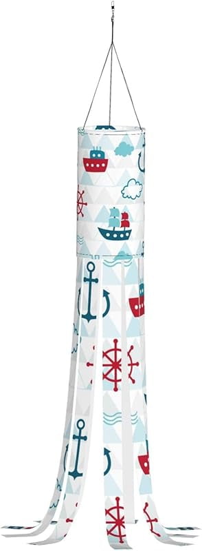 Nautical Ocean Cloud Halloween Windsock,40In Wind Socks for Outside ...