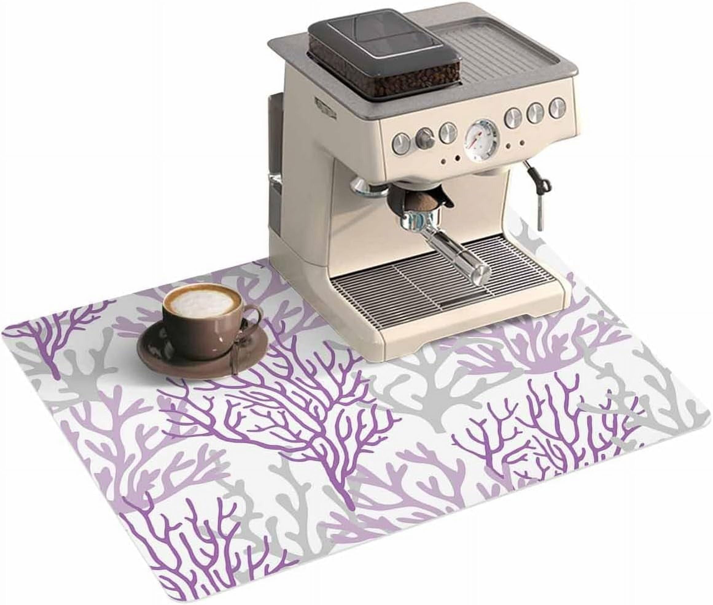 Nautical Ocean Coral Coffee Mat - Coffee Bar Mat for Countertop, Hide ...