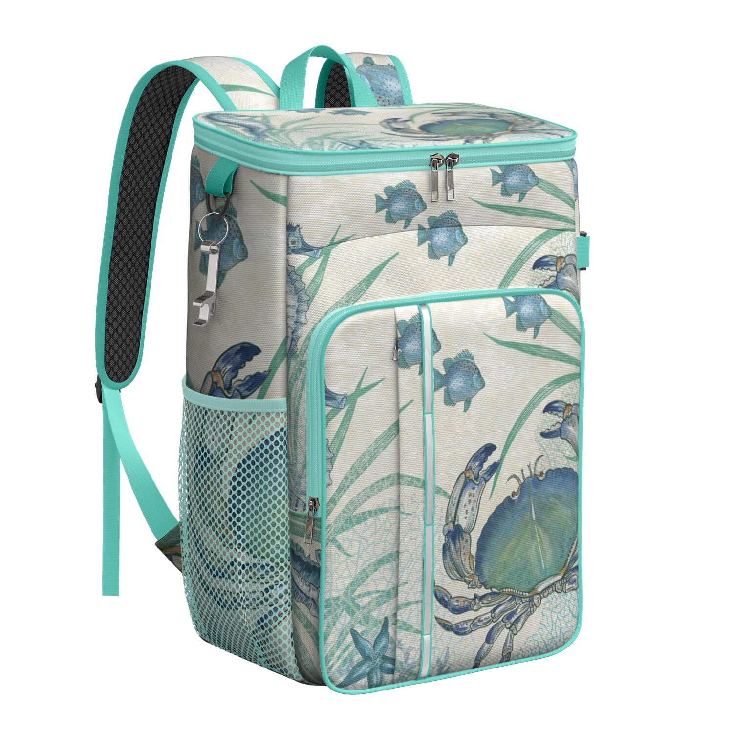 Nautical Ocean Creatures Backpack Cooler – Leakproof Insulated Cooler ...