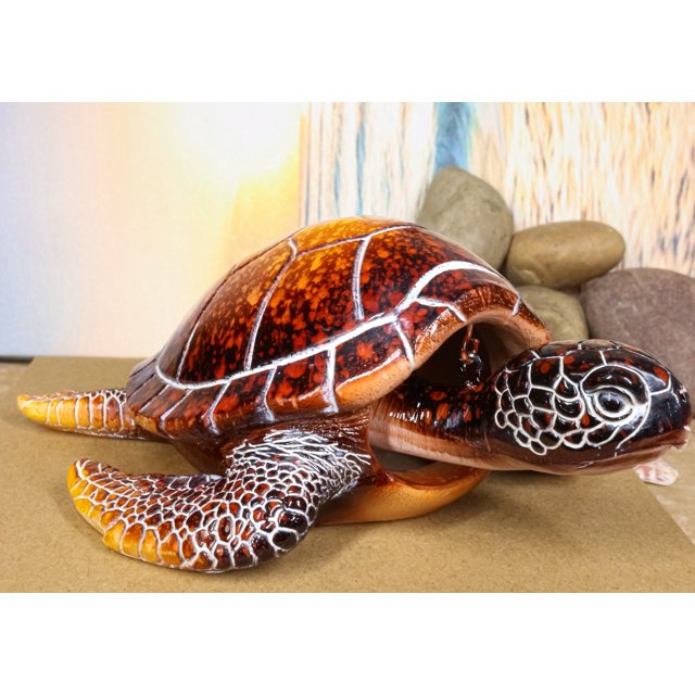 Nautical Ocean Red Giant Sea Turtle Swimming Bobblehead Figurine ...