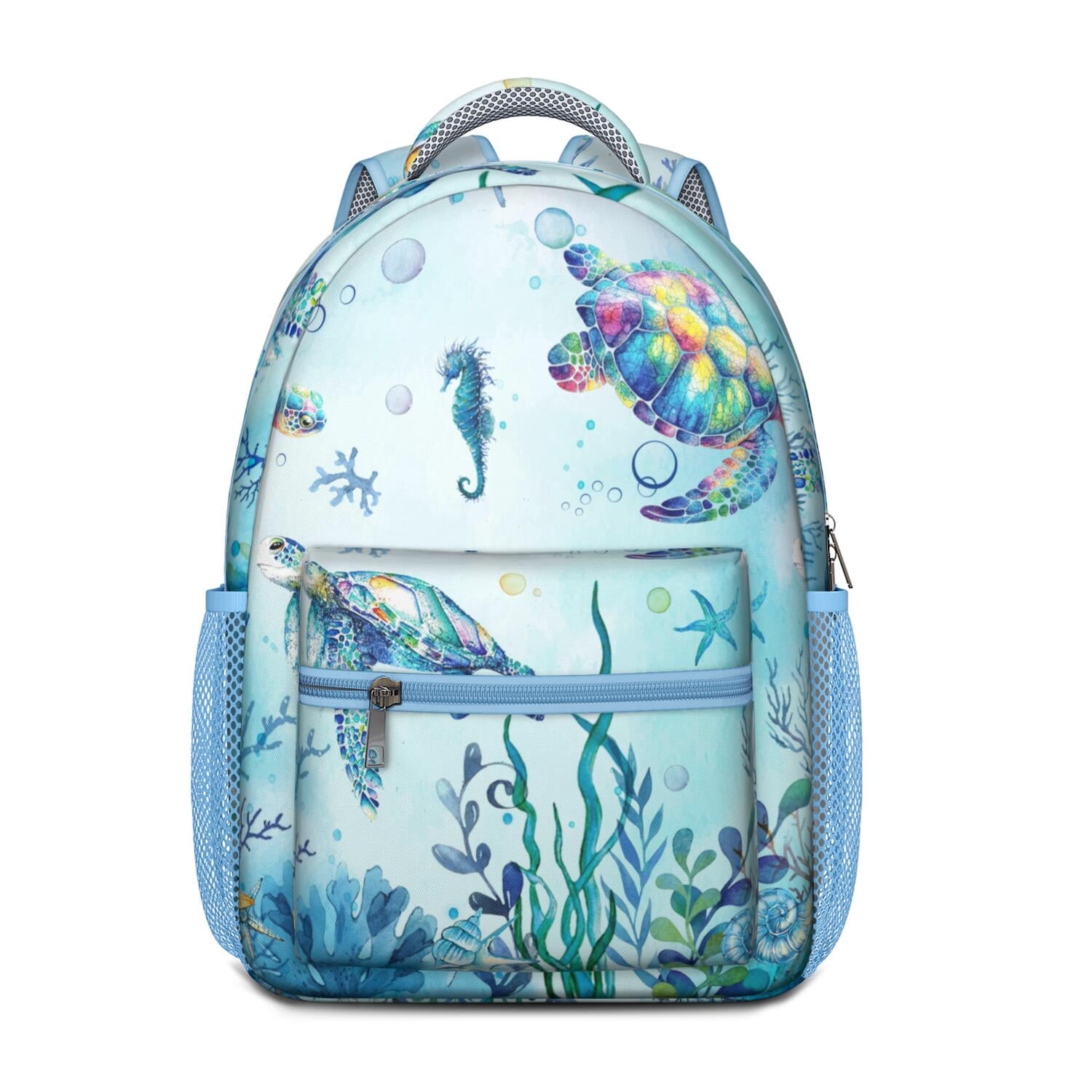 Nautical Ocean Sea Turtle Lunch Bag – Tropical Marine Life with Coral ...