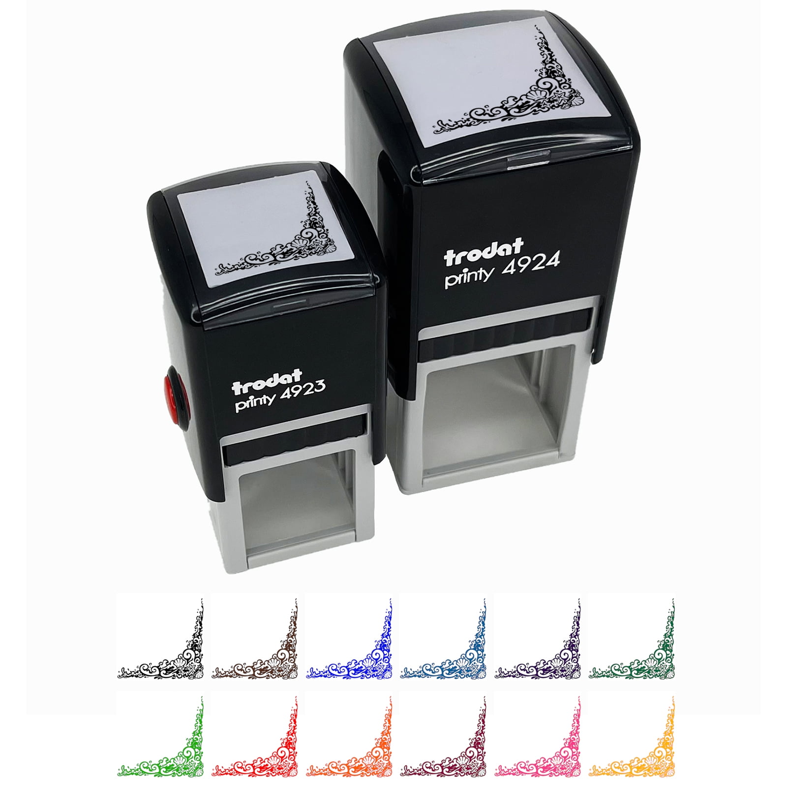 Nautical Ocean Sea Wave Border with Shells and Stars Self-Inking Rubber ...