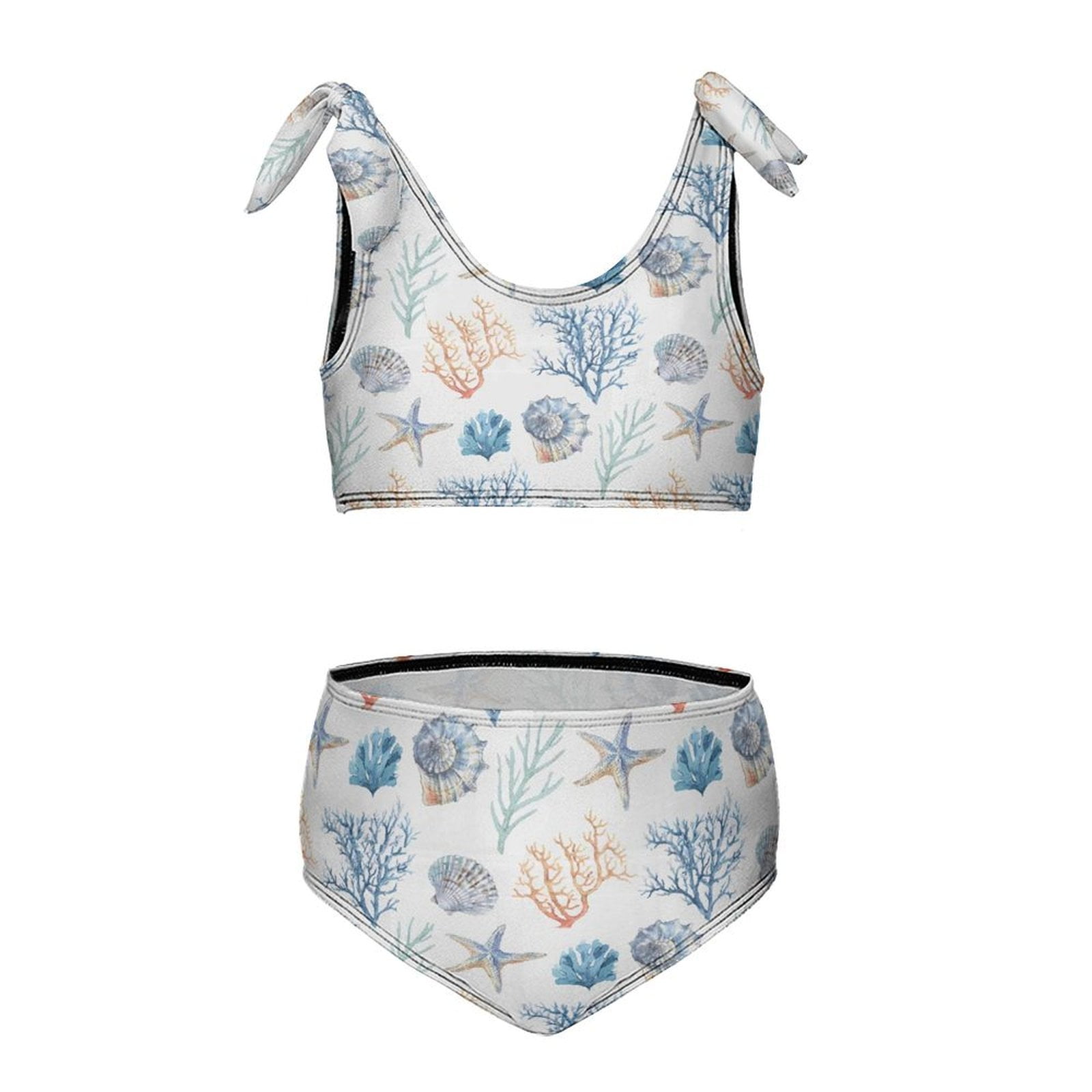 Nautical Ocean Starfish Shell Conch Summer Girl's 2 Piece Bikini Set ...