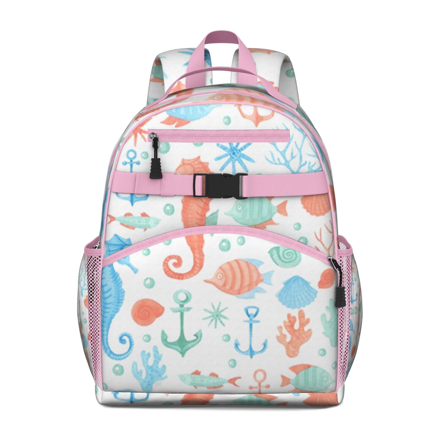 Nautical Ocean-Themed Waterproof Backpack - Lightweight Student Bag ...