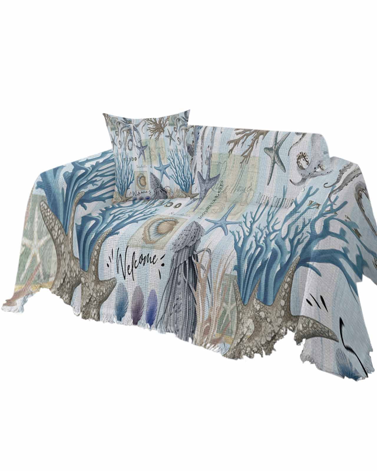 Nautical Octopus Sofa Couch Covers for Dog,Washable Sofa Throw Cover ...