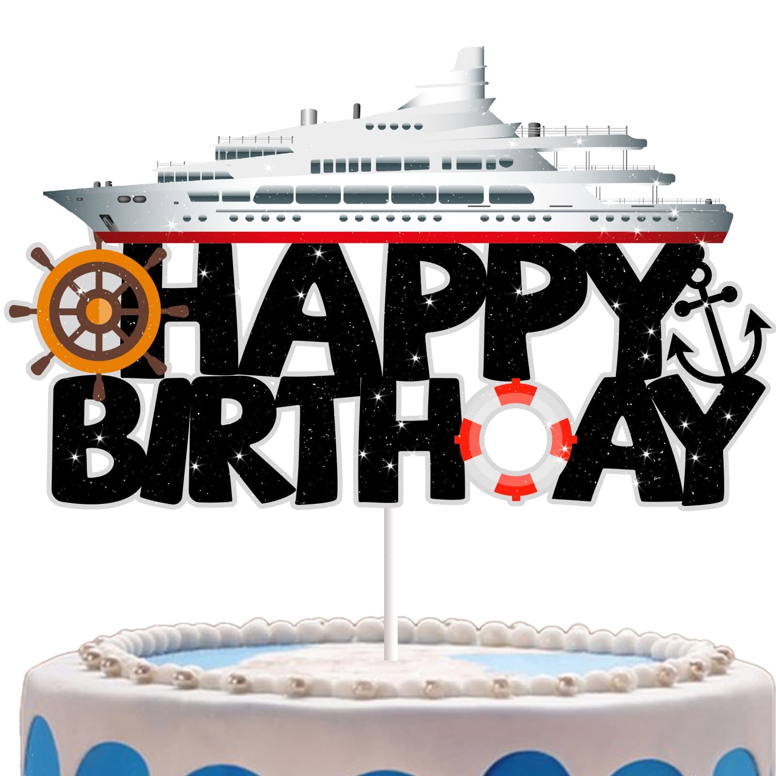 Nautical Party DecorationsTRDN For Boys Girls Yacht Ship Happy Birthday ...