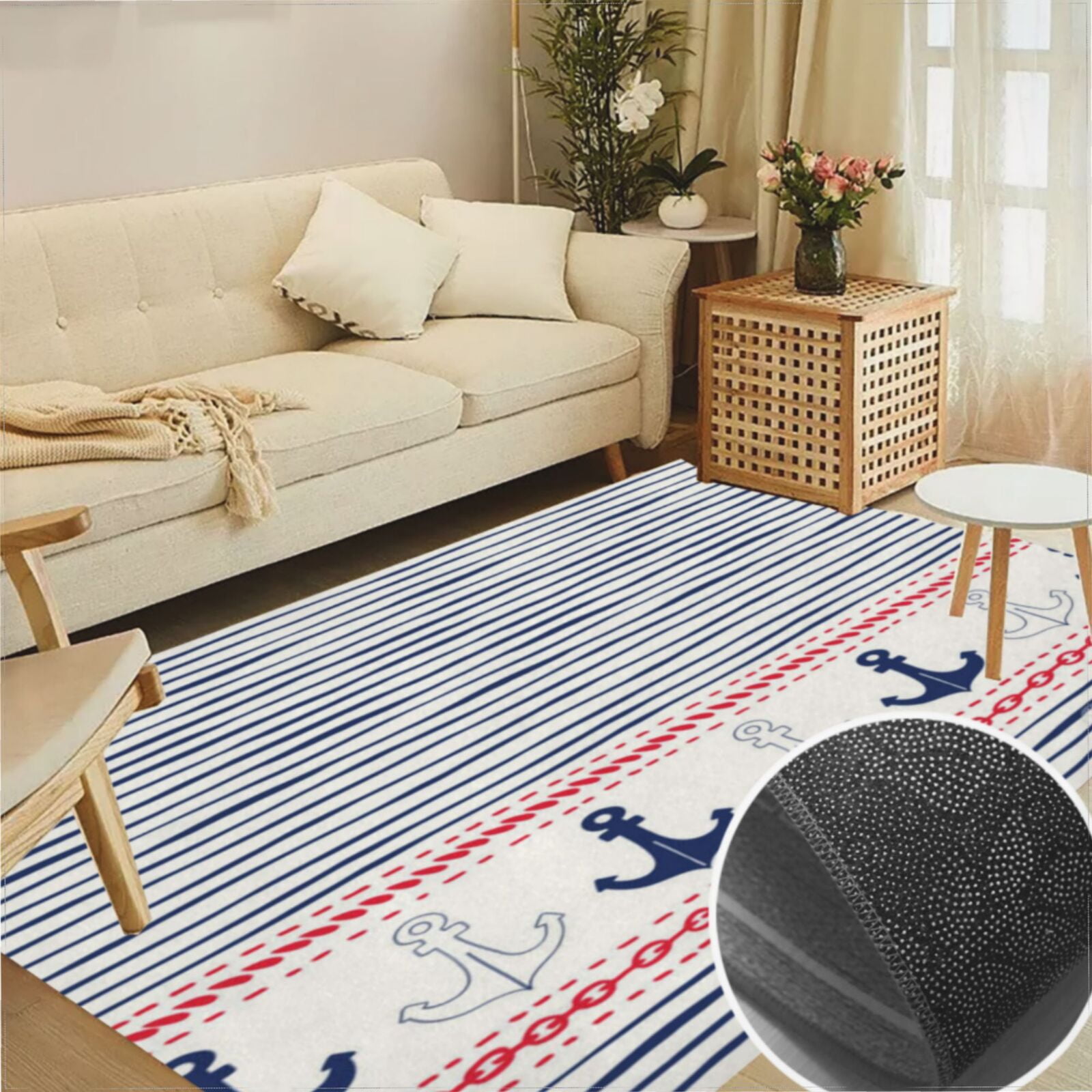 Nautical Pattern With Stripes And Anchors Wallet Adult Home Decor ...