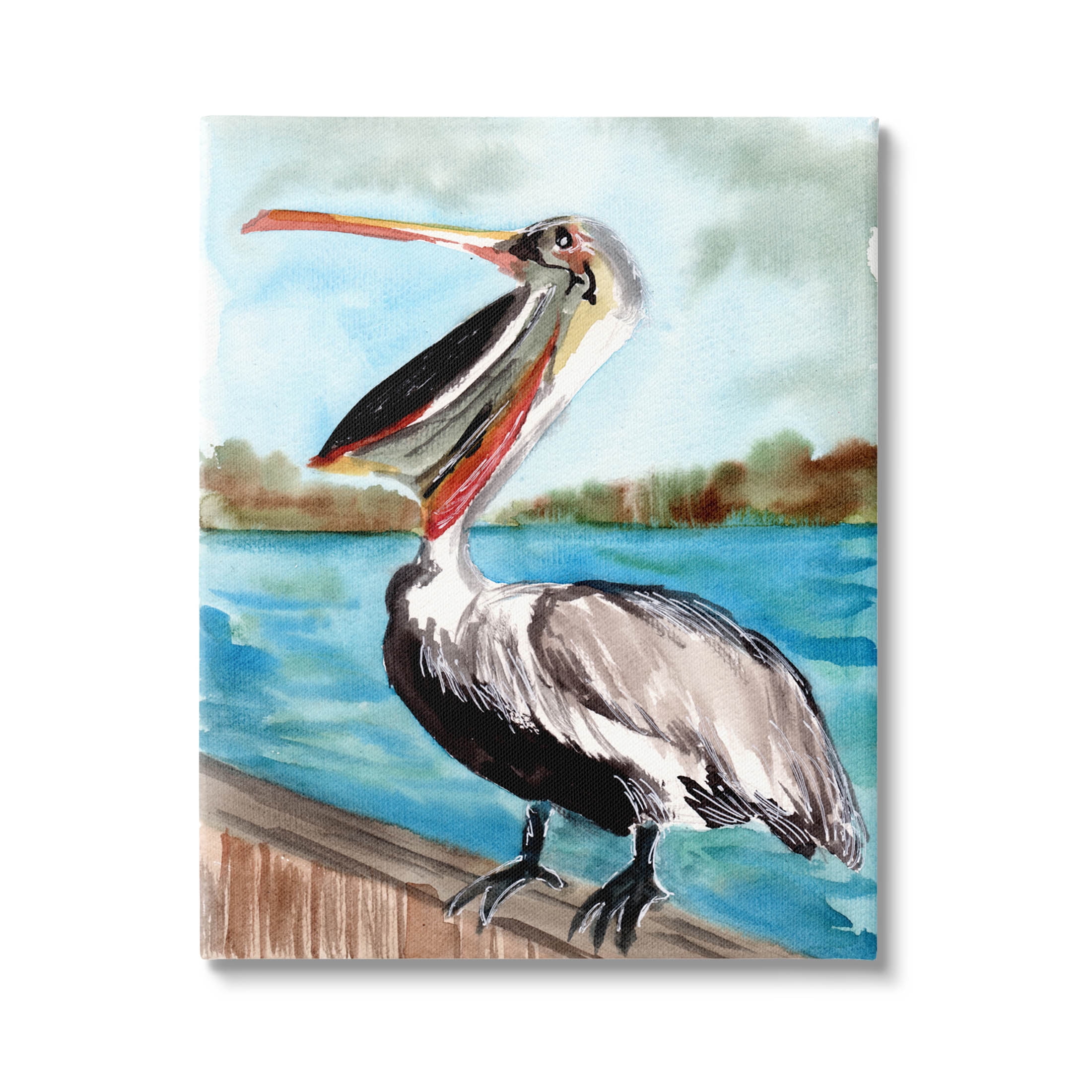 Nautical Pelican Bird Beak Animals & Insects Painting Gallery Wrapped ...