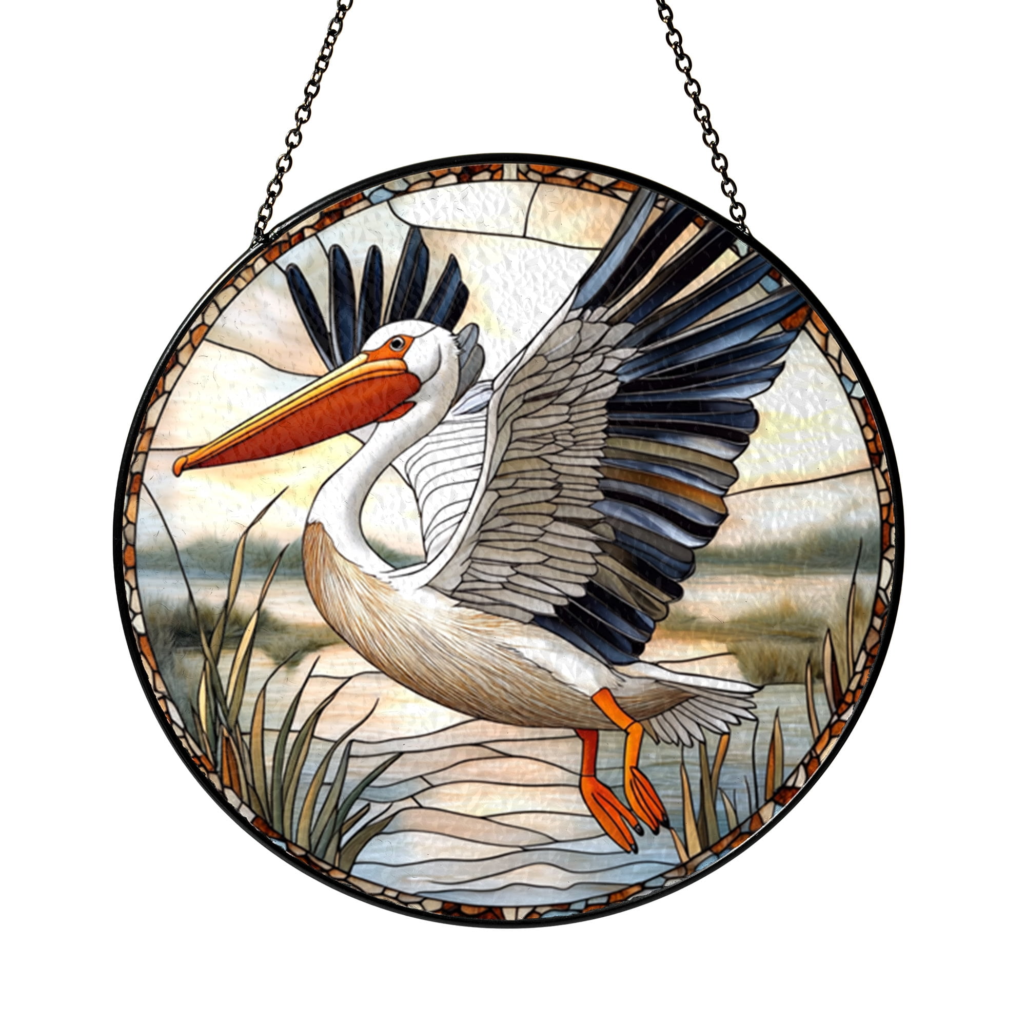 Nautical Pelican Stained Glass Suncatcher – Coastal Window - Walmart.com